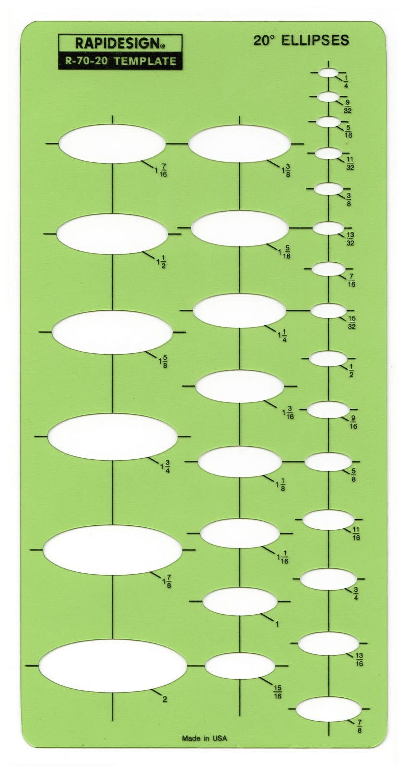 Rapidesign 20-Degree Ellipse Template, 1 Each - Walmart.com