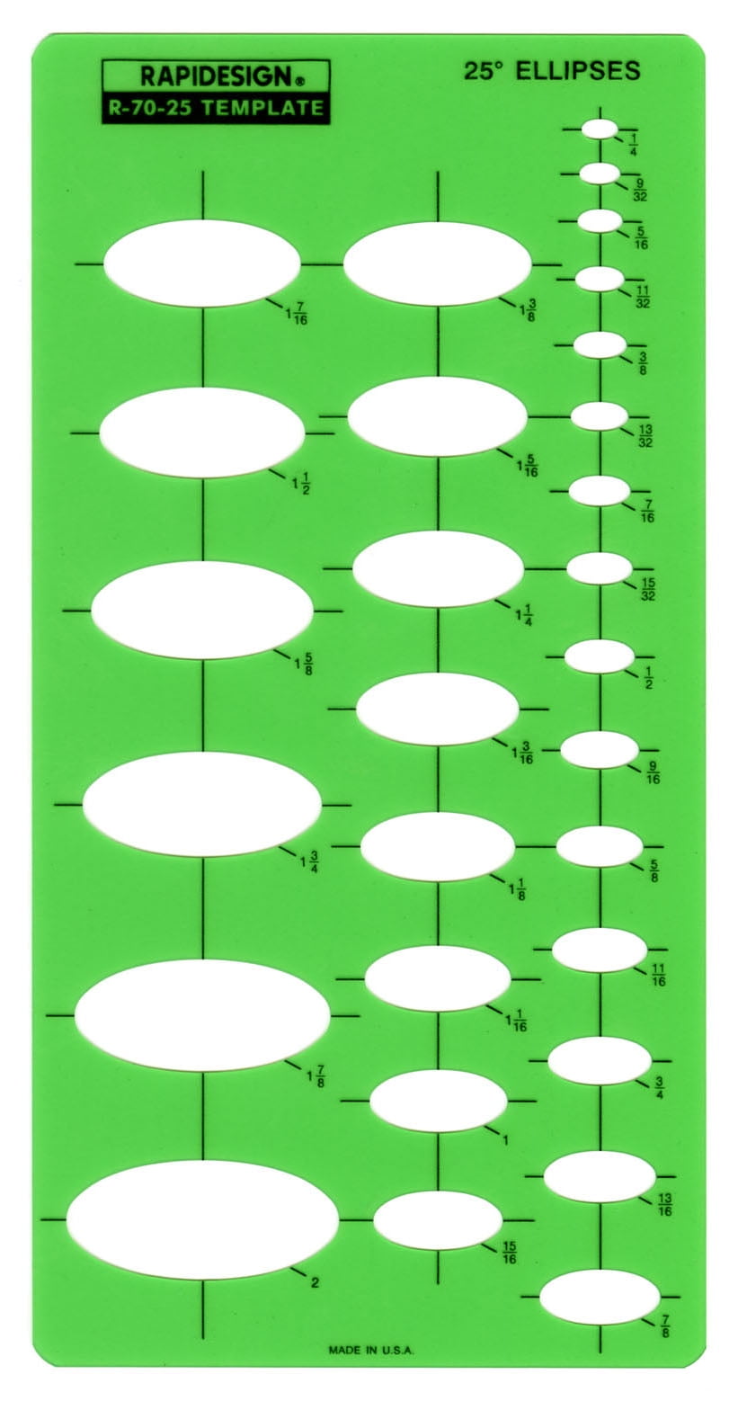 Rapidesign 25-Degree Ellipse Template, 1 Each - Walmart.com