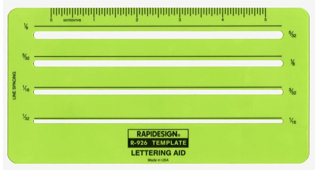 Rapidesign 926R Lettering Aid Template - Walmart.com