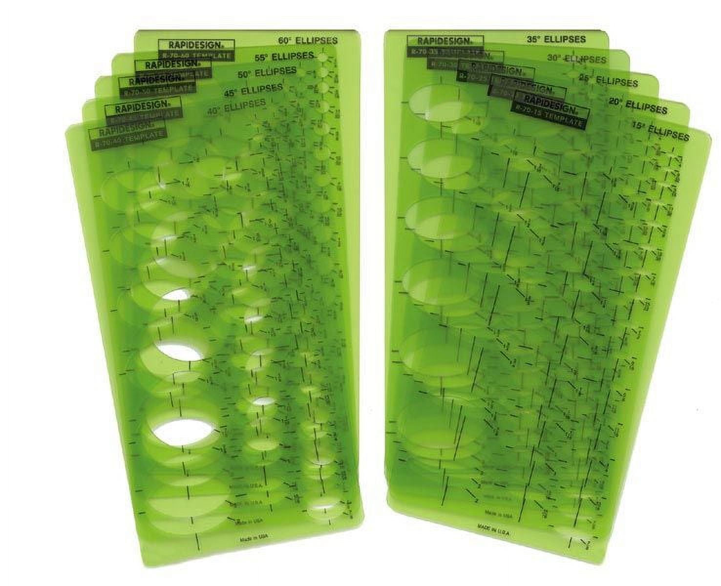 Rapidesign Ellipses Drafting Templates, Ellipse 15° To 60°, Pack Of 10 ...