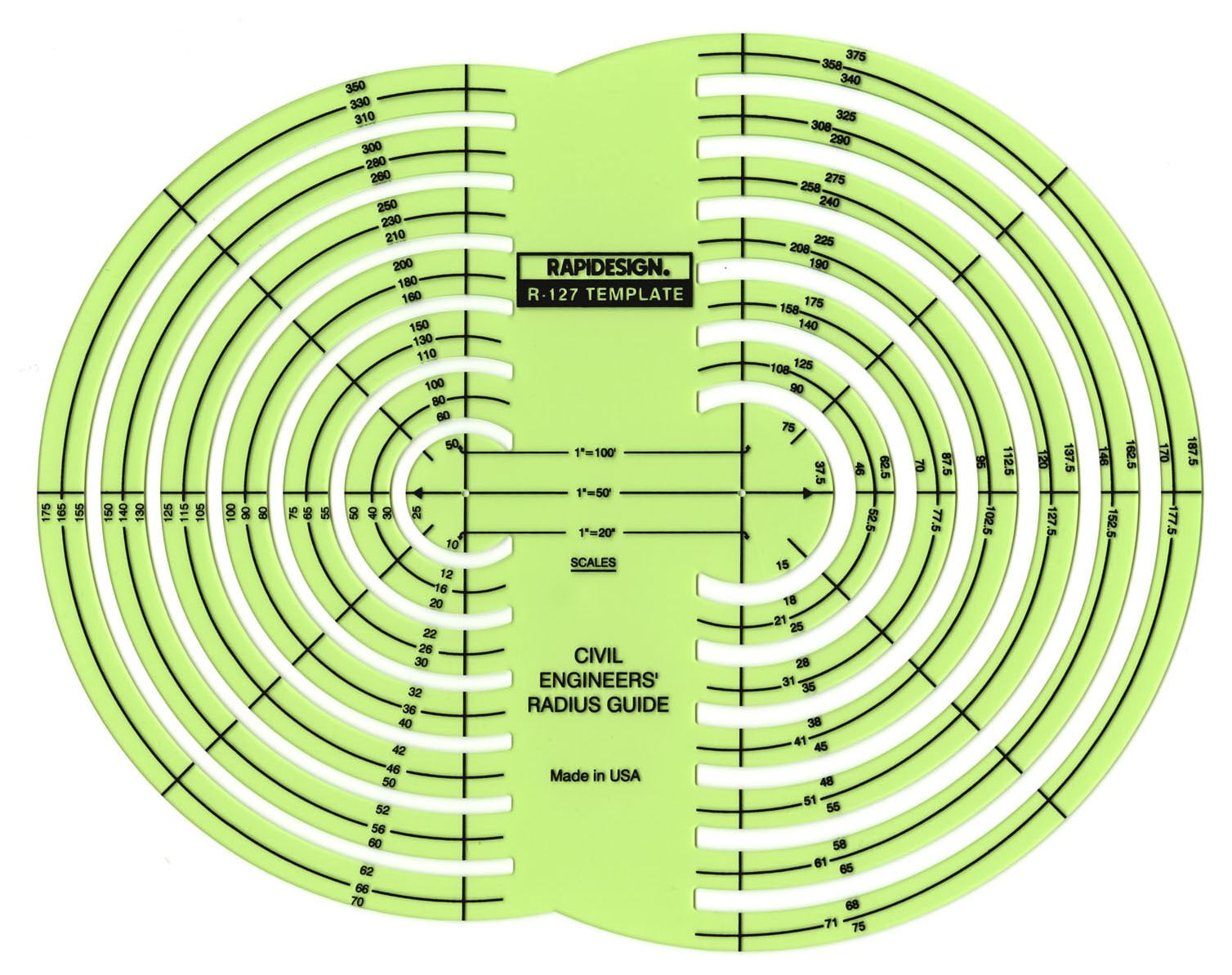 Rapidesign Civil Engineers' Radius Guide Template, 1 Each - Walmart.com