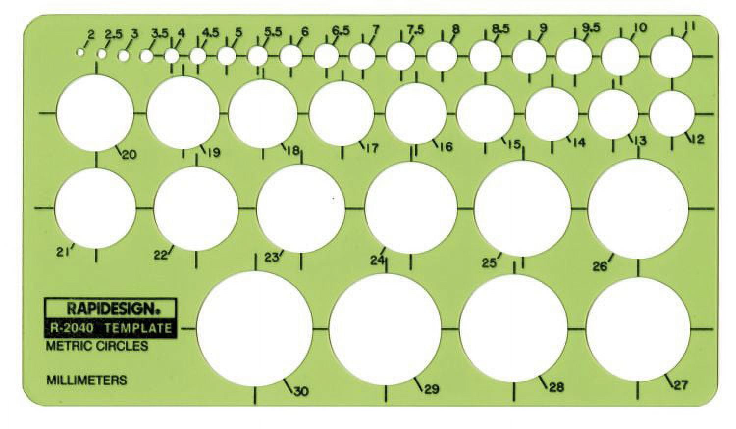 Circle Drafting Templates R-2040 Berol Rapidesign metric circles 37 ...