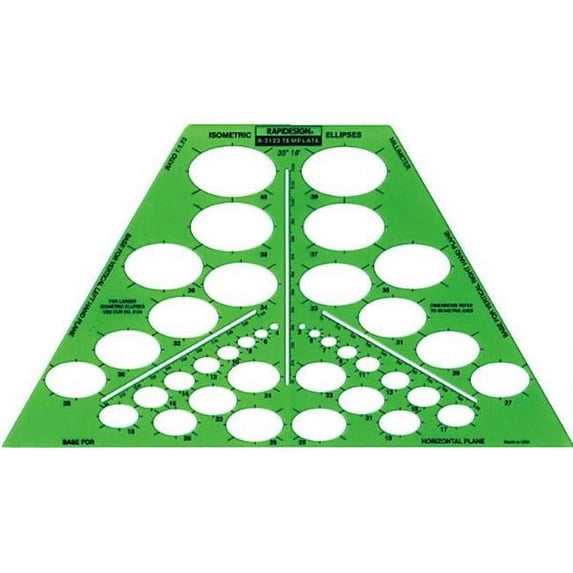 Rapidesign Metric Isometric Ellipse Template, 1 Each - Walmart.com
