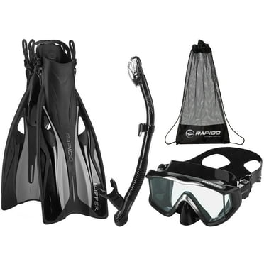 TUSA Sport Adult Platina Hyperdry Mask, Snorkel, & Fin Travel Set ...