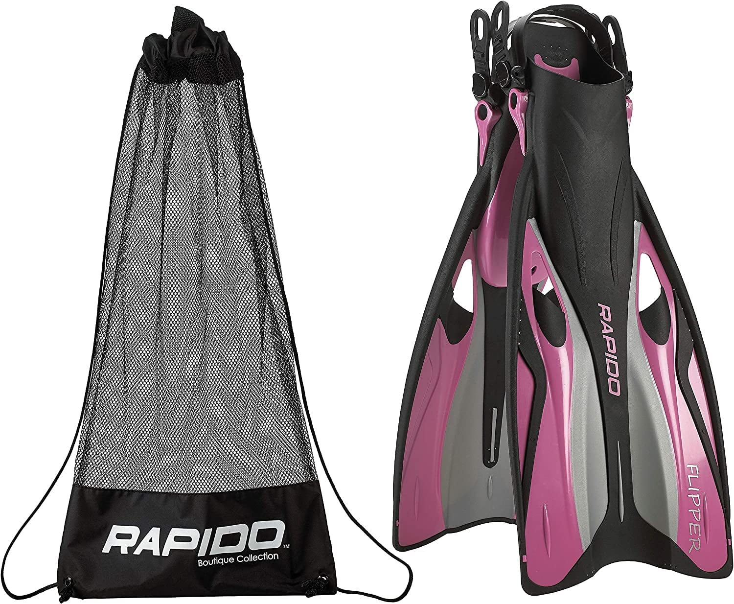 Rapido Boutique Collection Flipper Open Heel Adjustable Snorkel Fin ...