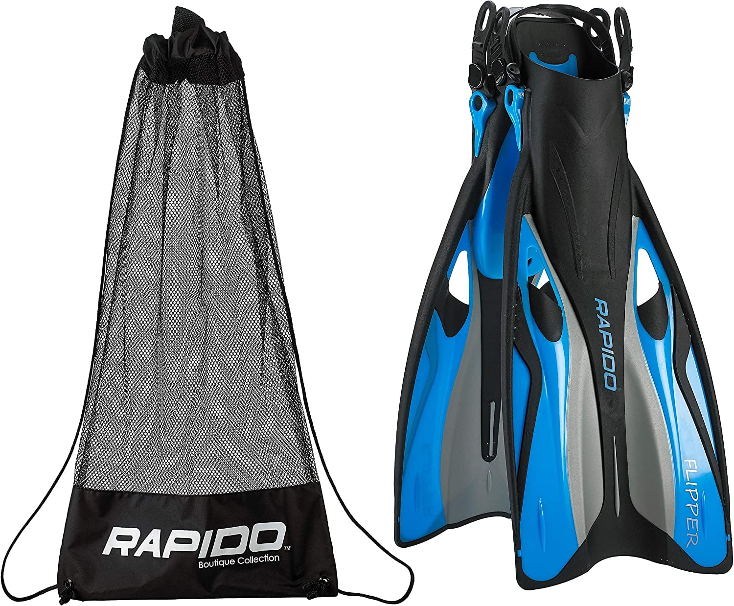Rapido Boutique Collection Flipper Open Heel Adjustable Snorkel Fin ...