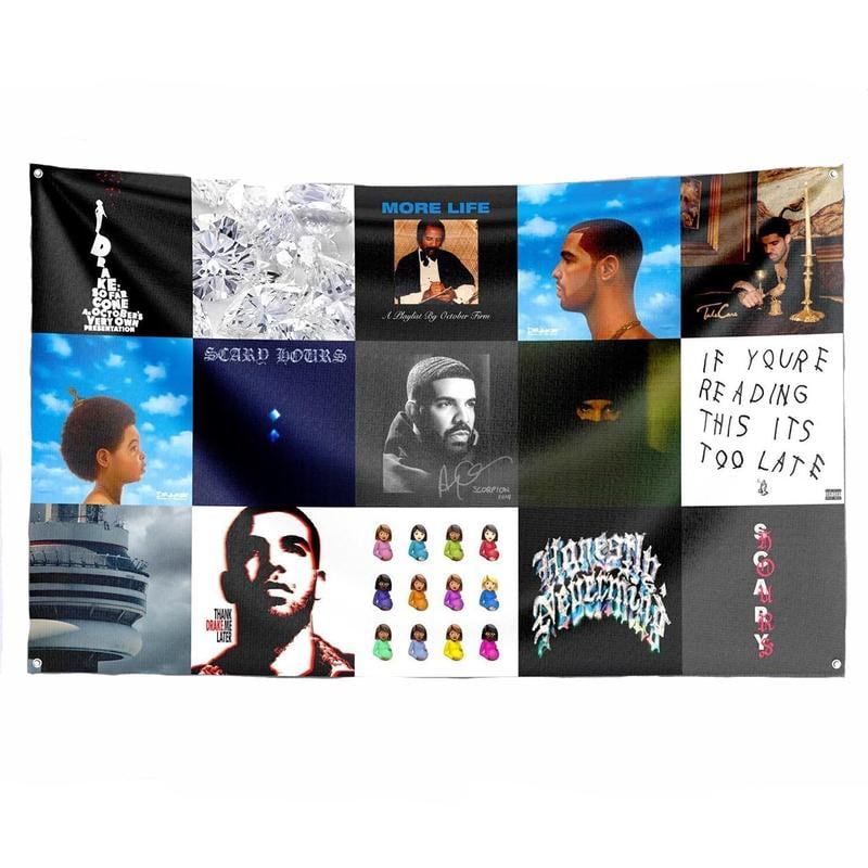 Rapper 3x5Ft Flag Music Album Cover Collage Tapestry for Wall Hanging ...