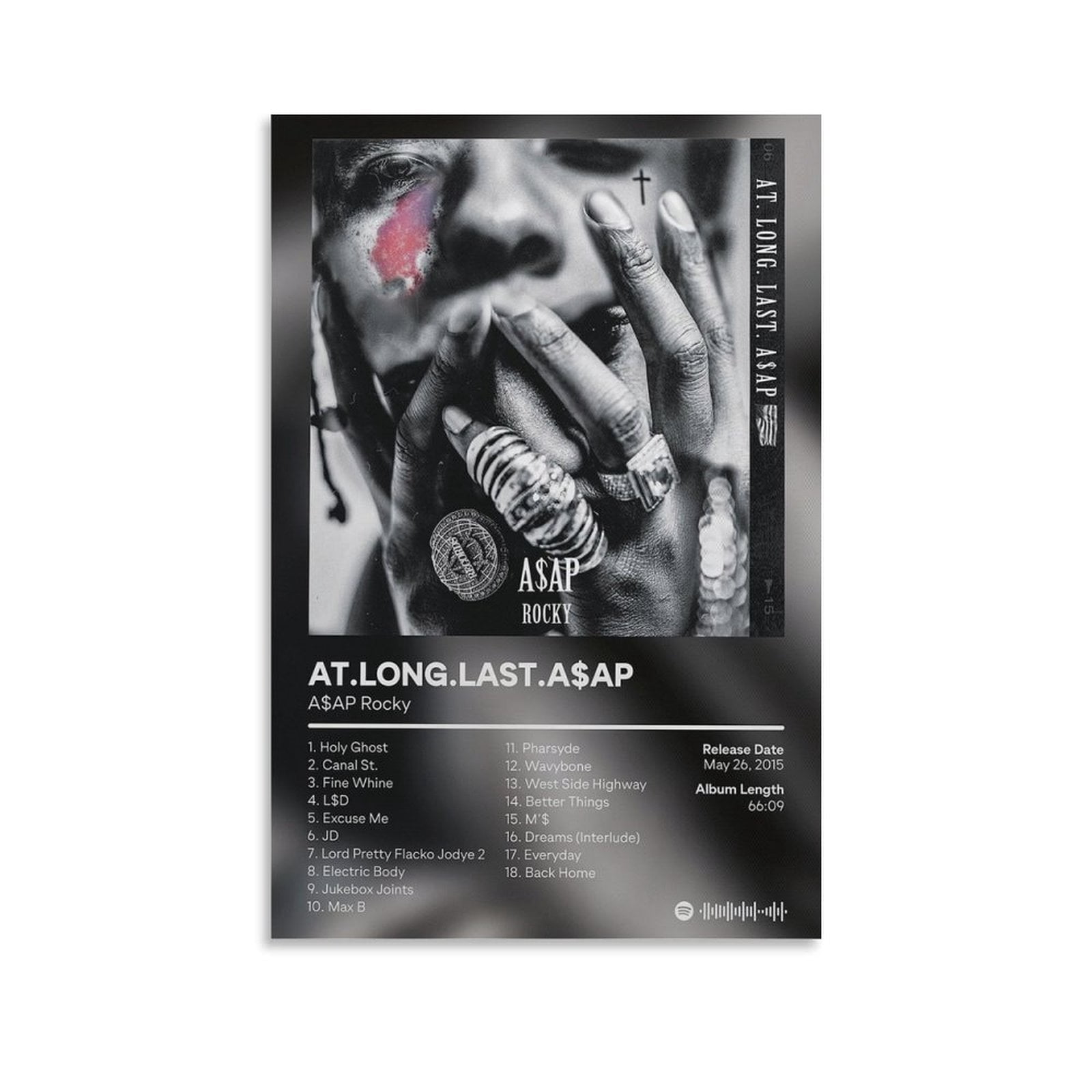 Rapper ASAP Music Rocky Rap Hip Hop AT.LONG.LAST. Music Album Cover ...