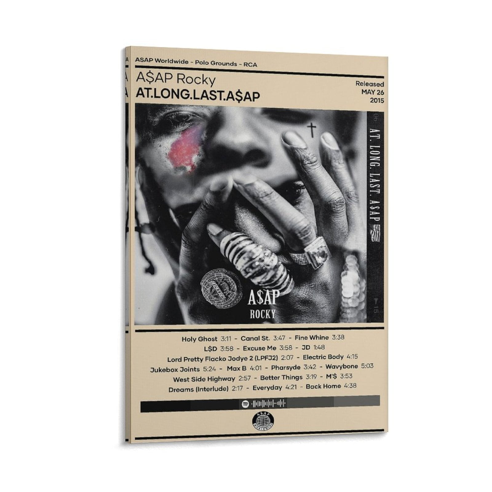 Rapper ASAP Music Rocky Rap Hip Hop AT.LONG.LAST. Music Album Cover ...