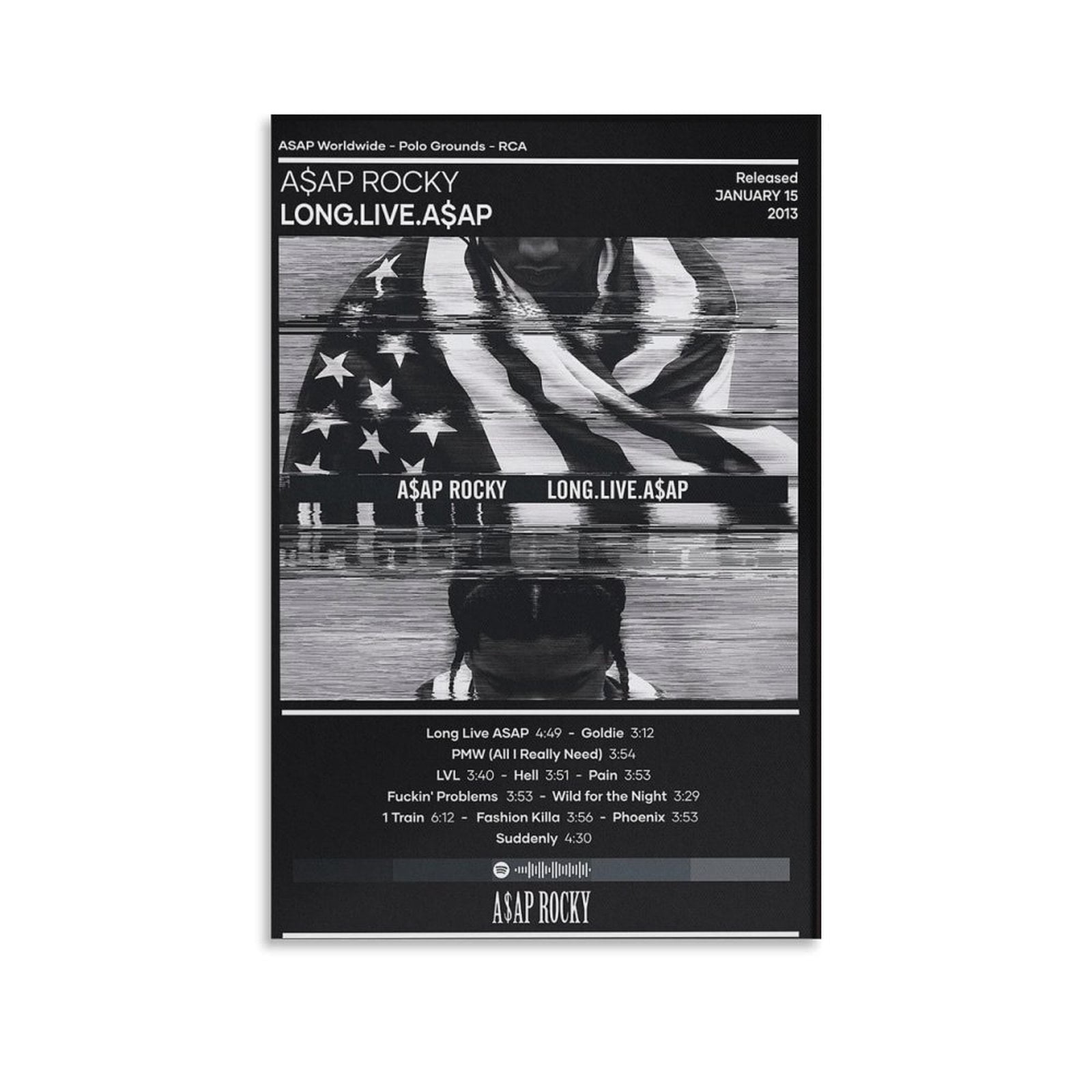 Rapper ASAP Music Rocky Rap Hip Hop LIVE.LOVE. Music Album Cover Poster ...
