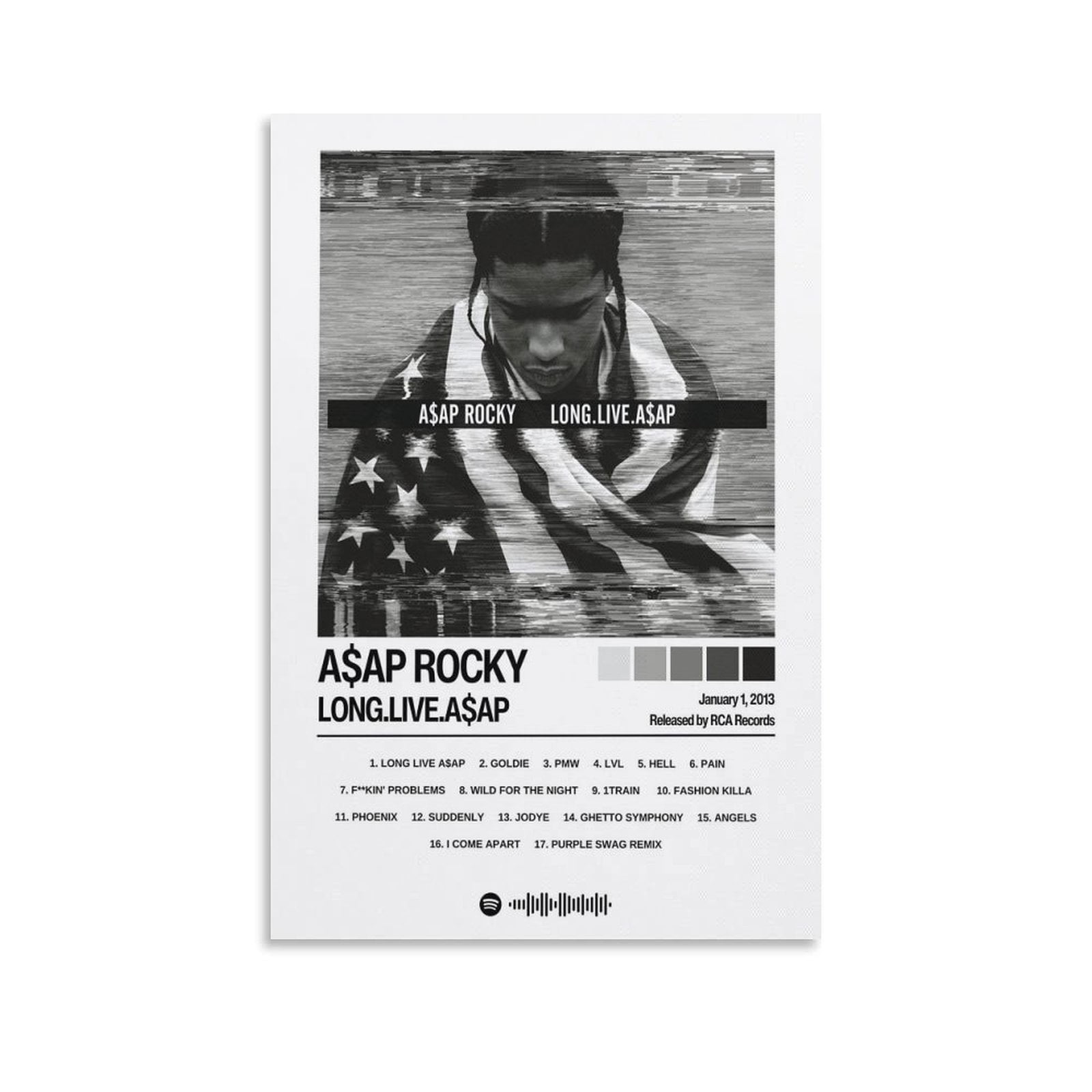Rapper ASAP Music Rocky Rap Hip Hop LIVE.LOVE. Music Album Cover Poster ...