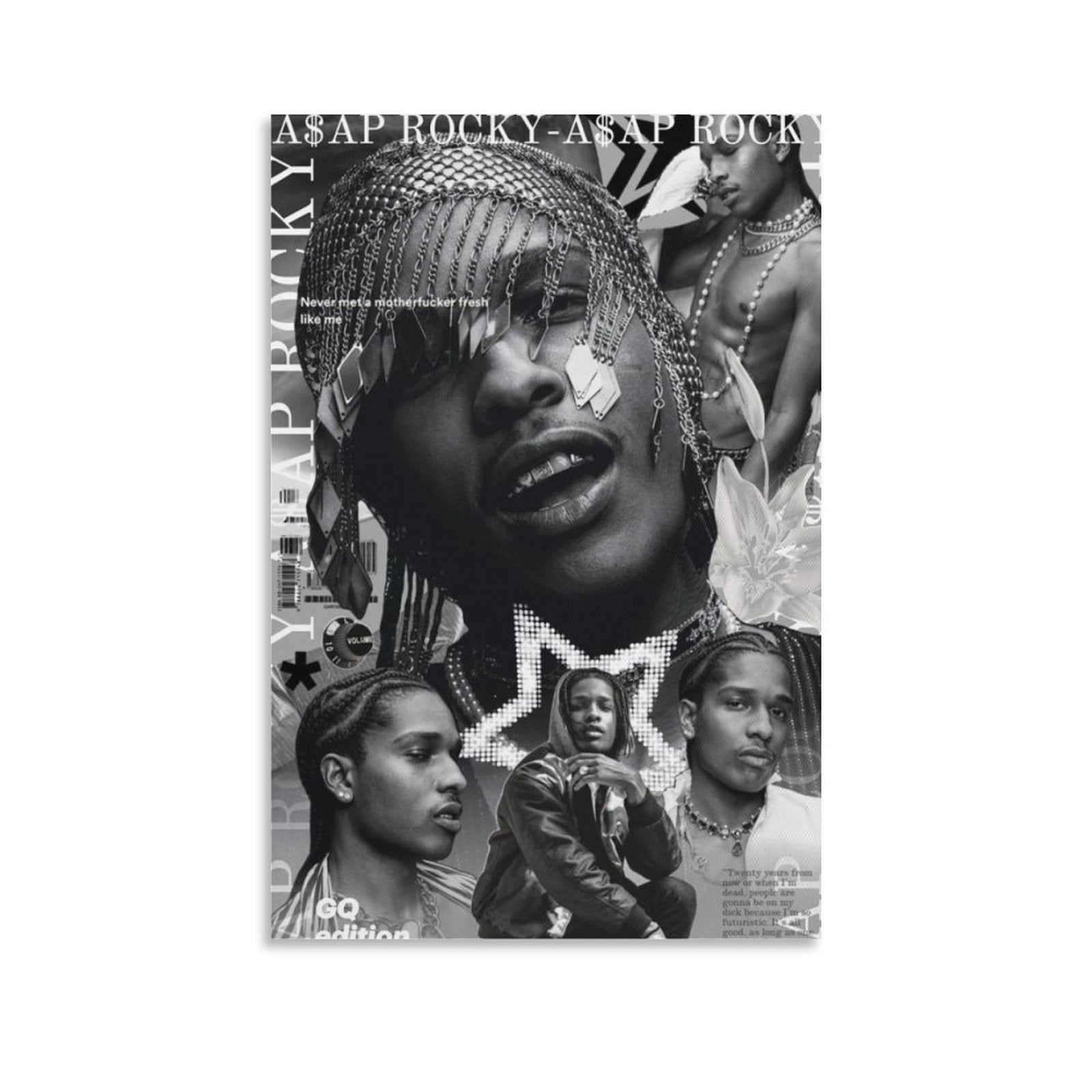 Rapper ASAP Music Rocky Rap Hip Hop R&B Singer Collage Poster (4) Gifts ...