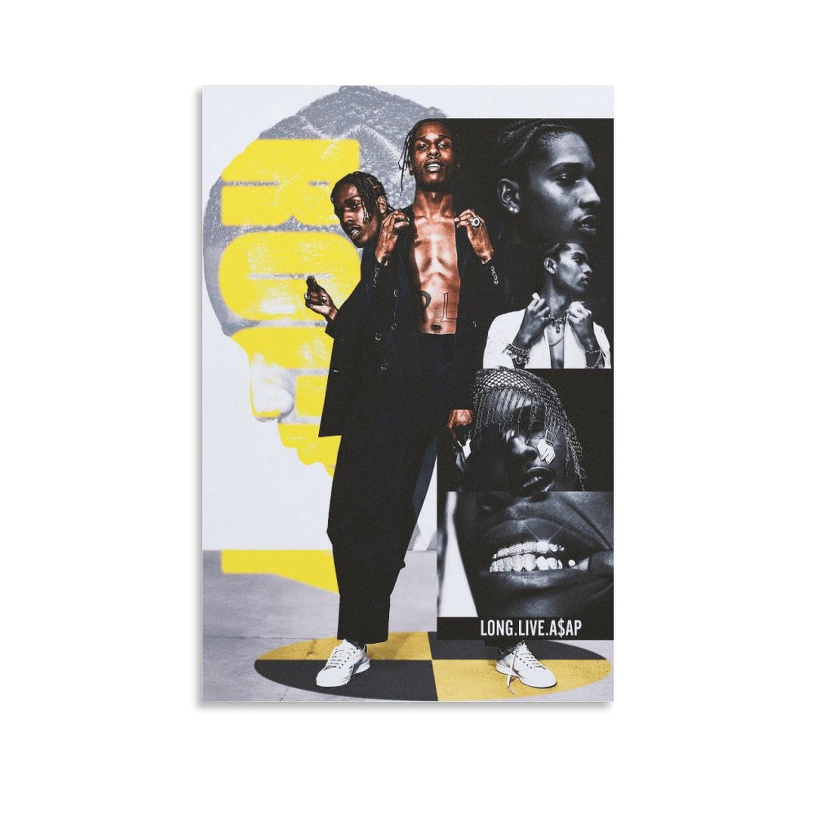 Rapper ASAP Music Rocky Rap Hip Hop R&B Singer Poster (2) Gifts Canvas ...