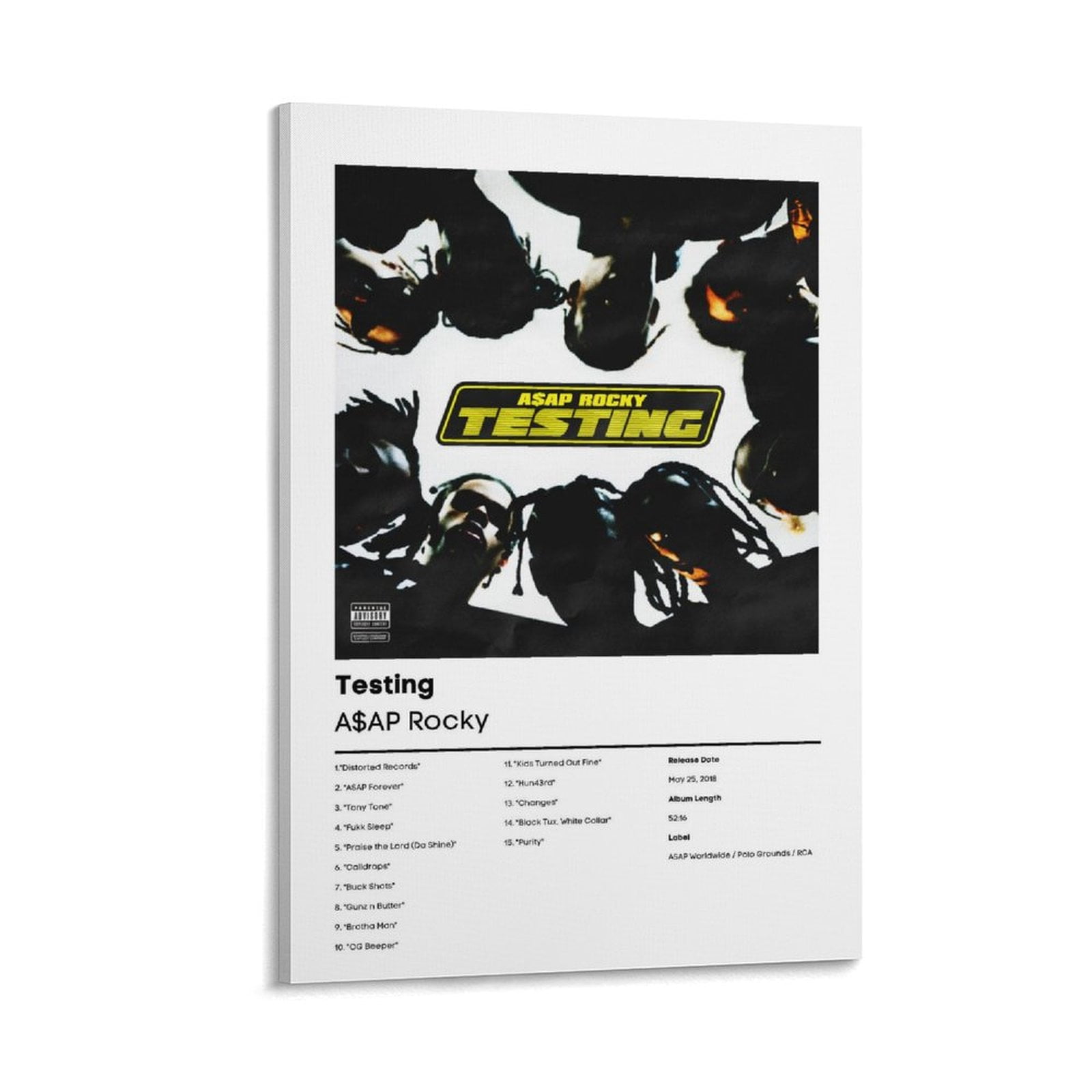 Rapper ASAP Music Rocky Rap Hip Hop TESTING Music Album Cover Poster (5 ...