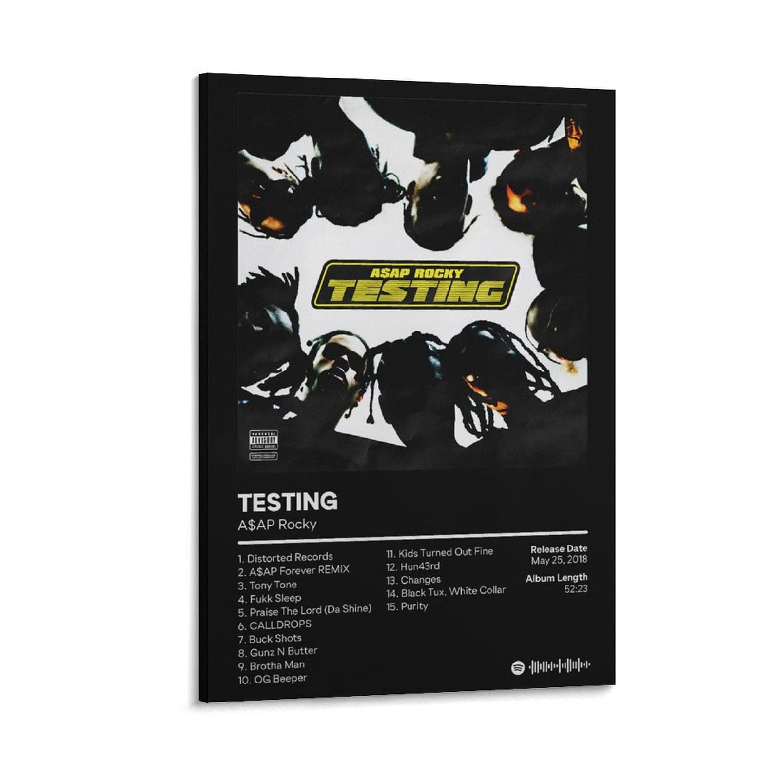 Rapper ASAP Music Rocky Rap Hip Hop TESTING Music Album Cover Poster ...