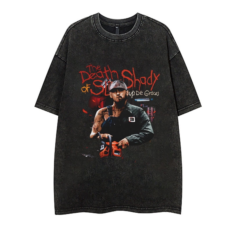 Rapper Album Wash T-Shirt Music Fashion Oversized Short Sleeve Casual T ...