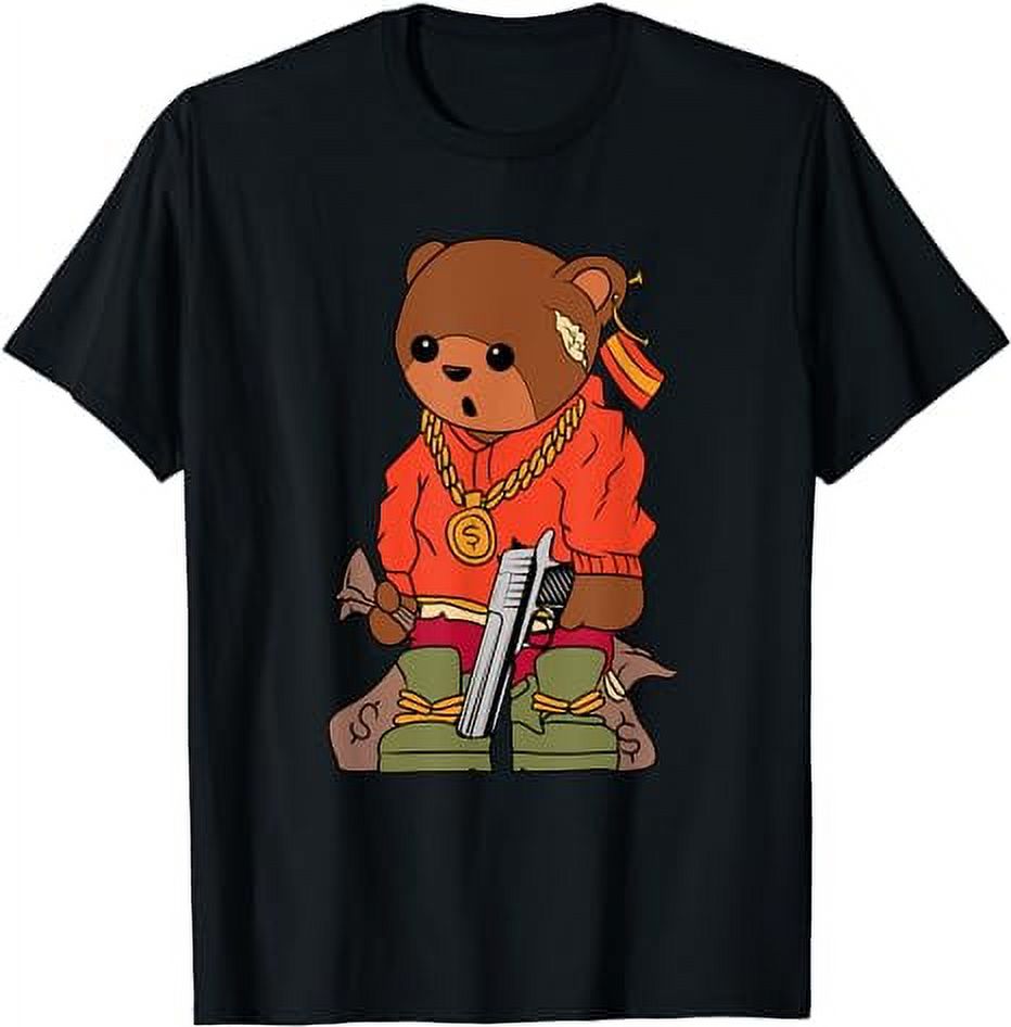 Rapper Bear Hip Hop Teddy Rap Gangster Hippie Hip-Hop Gun T-Shirt ...