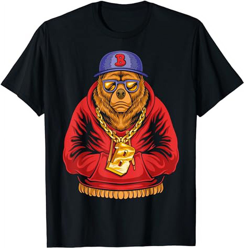 Rapper Bear Hip Hop Teddy Rap Gangster Hippie Hip-Hop T-Shirt - Walmart.com