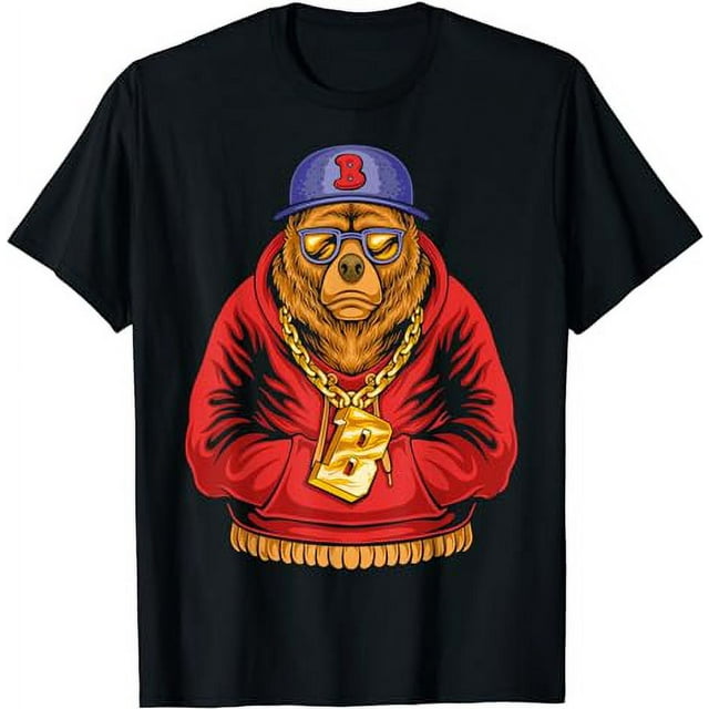 Rapper Bear Hip Hop Teddy Rap Gangster Hippie Hip-Hop T-Shirt - Walmart.com