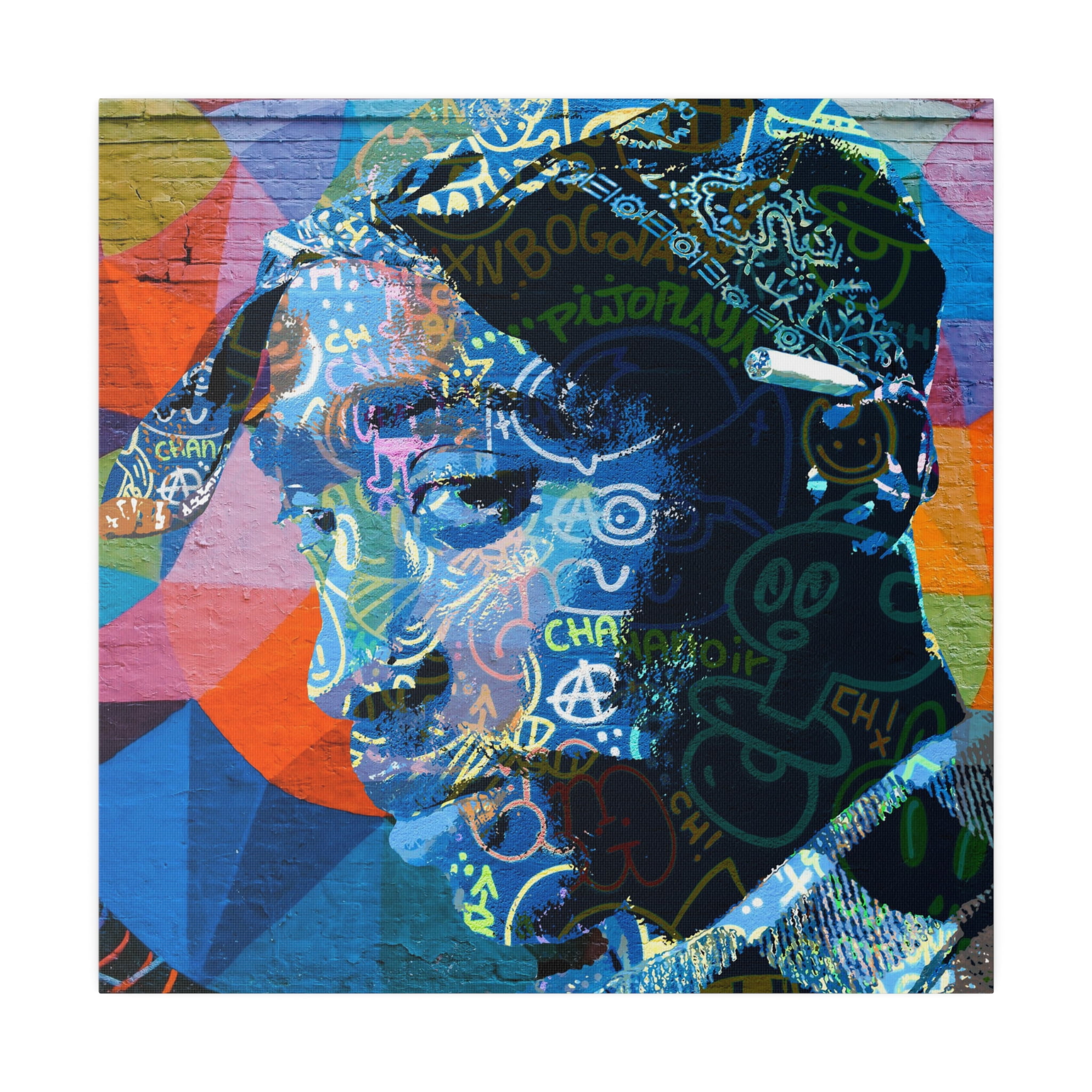 Rapper Graffiti Reimagined Canvas Wall Art - Warhol Style Pop Art ...