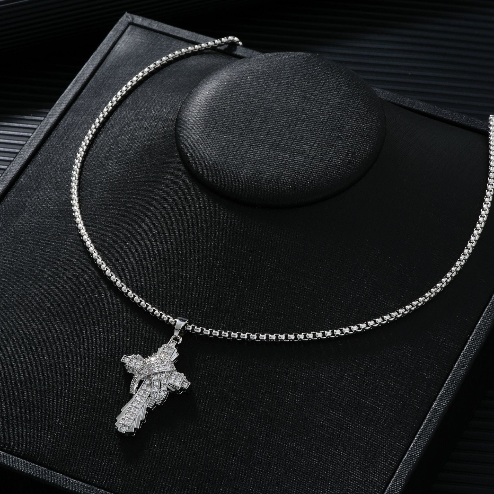 Rapper Hiphop Iced Out CZ Cross Pendant Necklaces for Men 14K Yellow ...