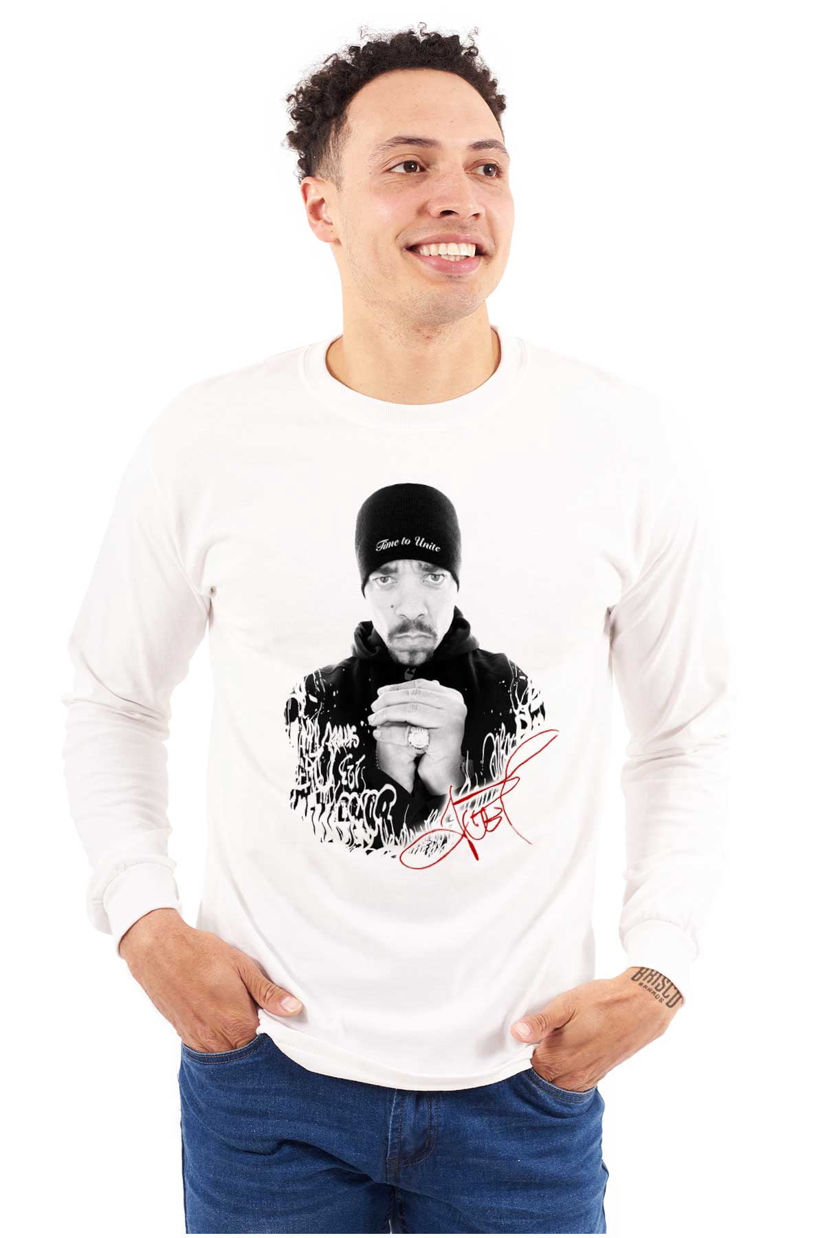 Rapper Ice T Time to Unite Signature Unisex Plus Size Long Sleeve Shirt ...