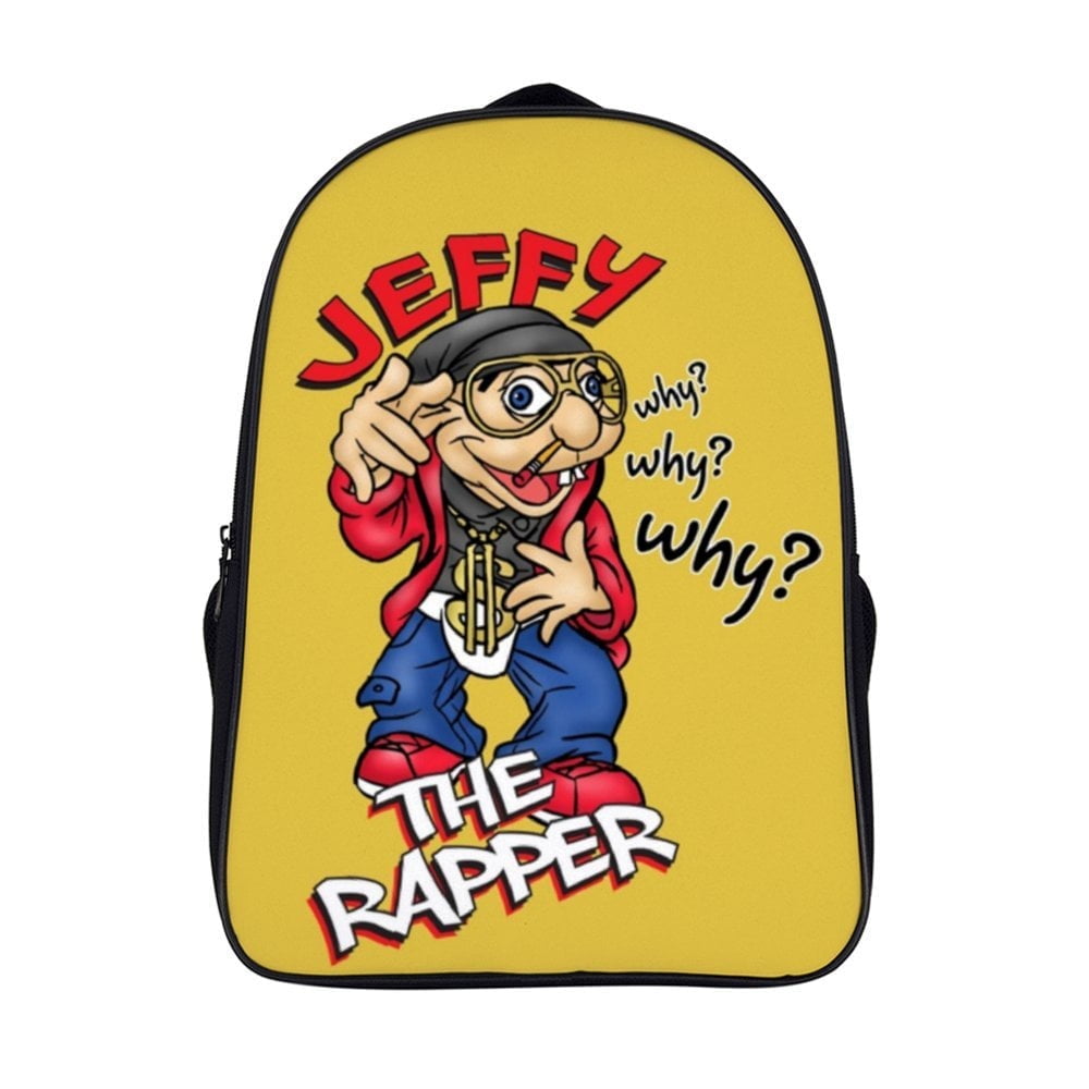 Rapper Jeffy Puppet Basic Backpack Schoolbag Travel Bag 2 Compartment ...