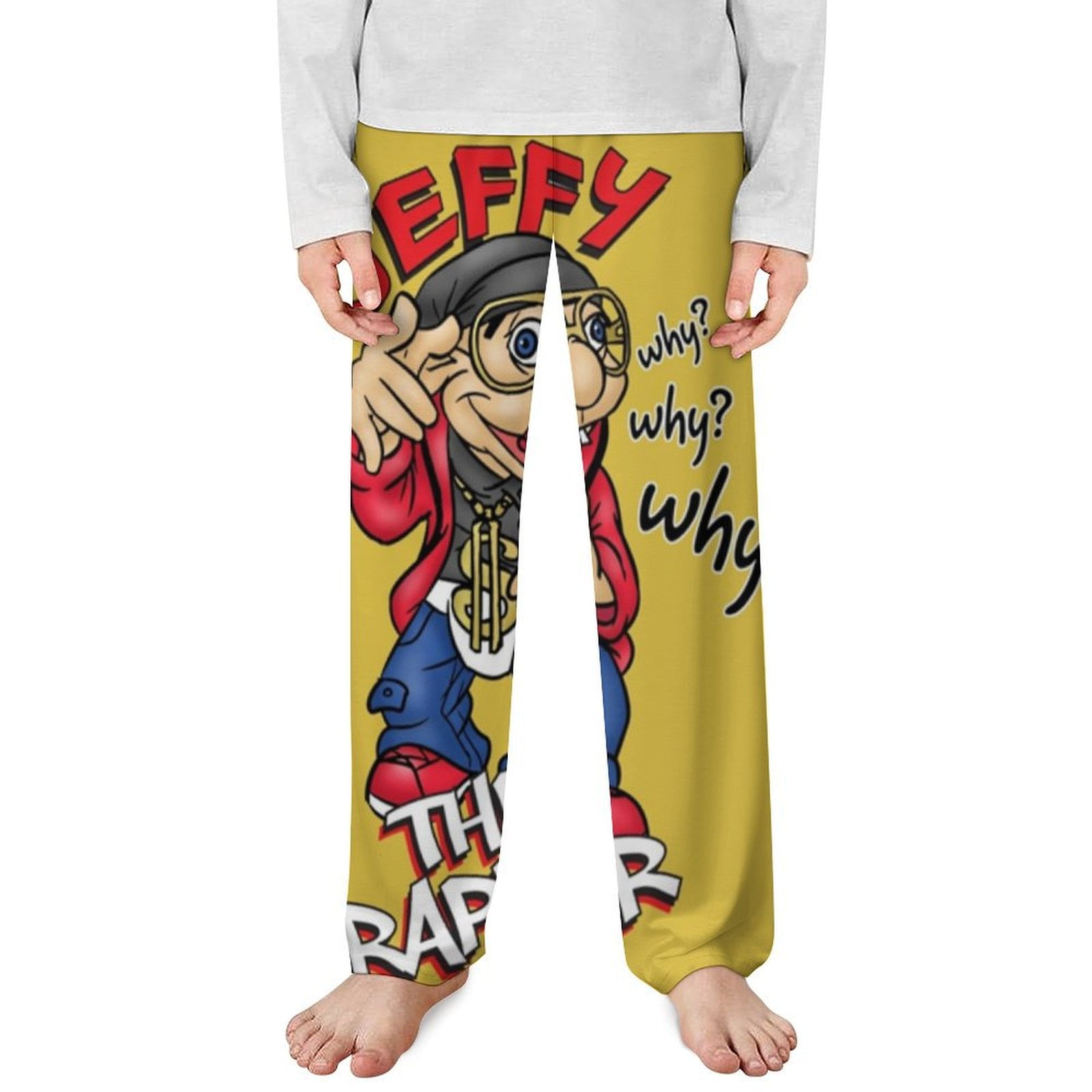 Rapper Jeffy Puppet Comfy Pajamas For Kids Cozy Lounge Straight Leg ...