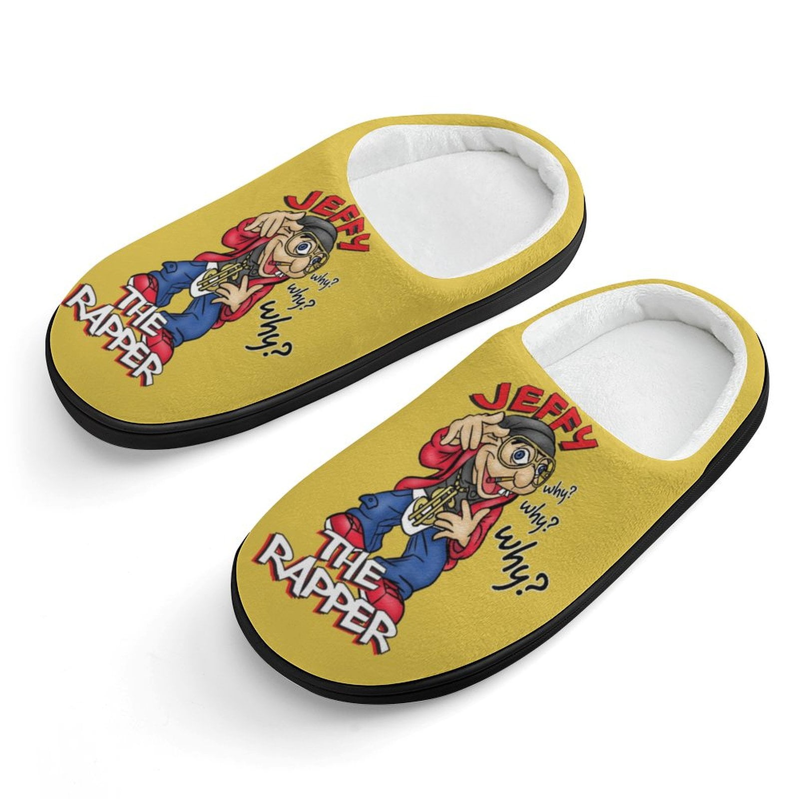 Rapper Jeffy Puppet Cotton Slippers For Kids Winter Warm Soft Plush ...
