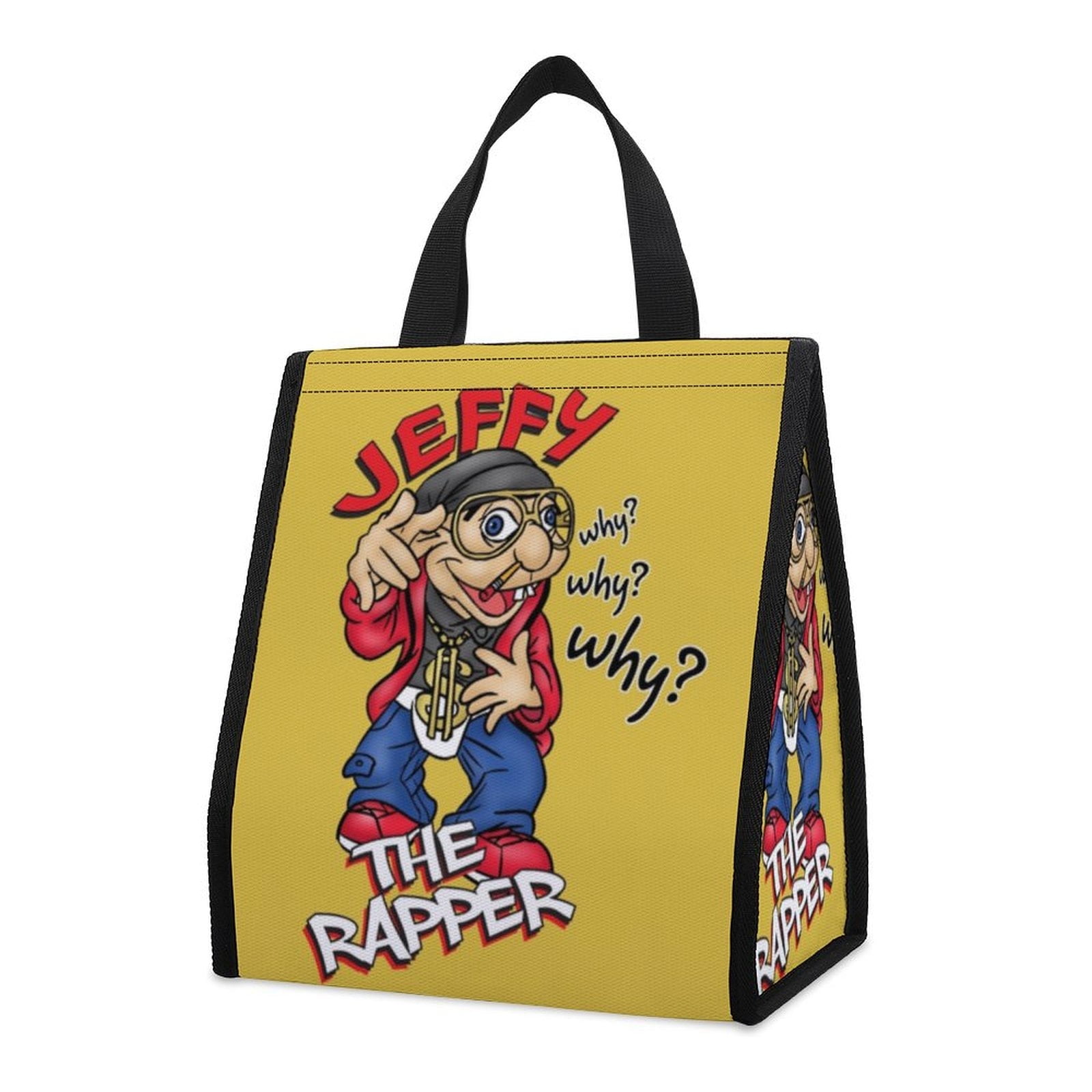 Rapper Jeffy Puppet Folding Insulated Lunch Bag Portable Lunchbag ...