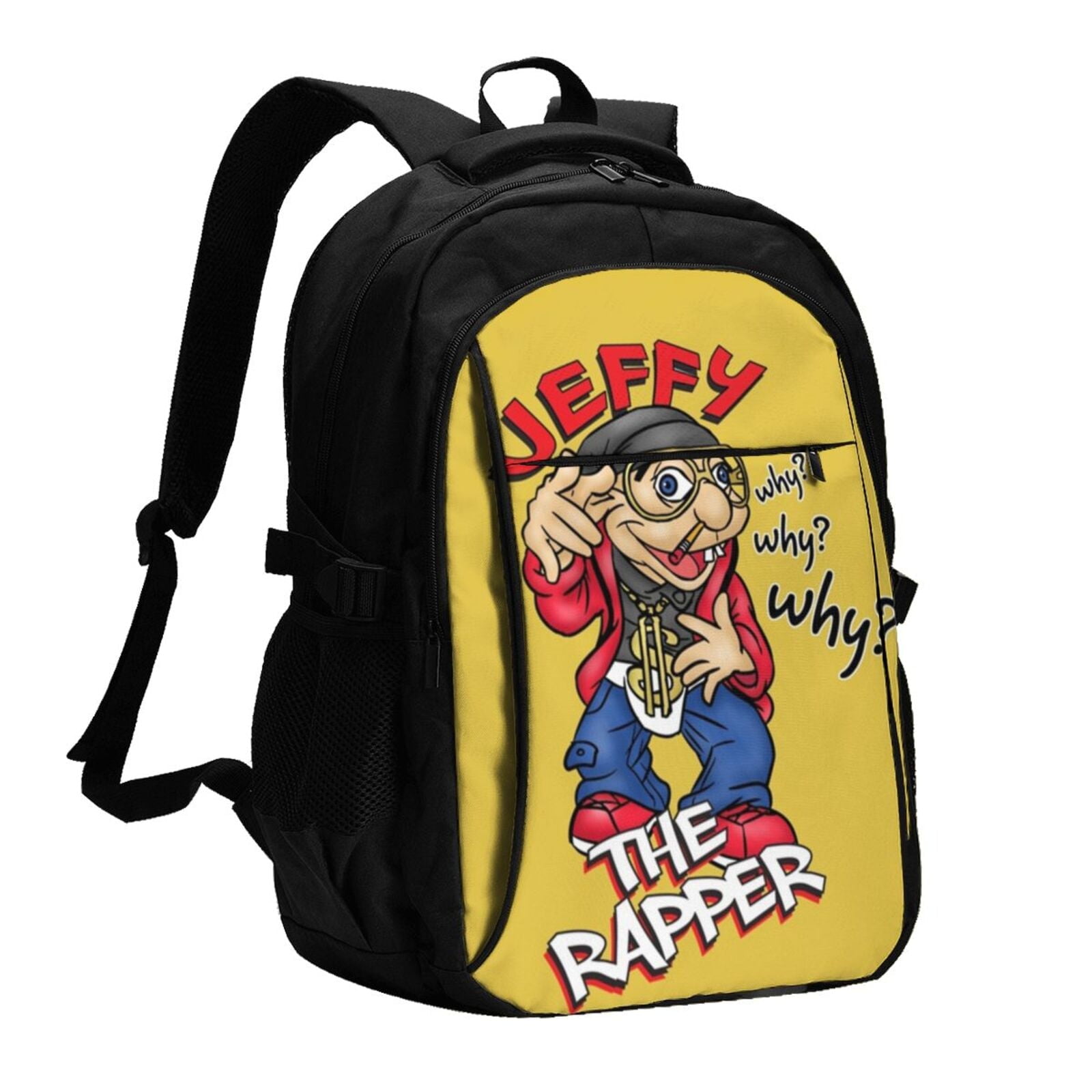 Rapper Jeffy Puppet Unisex Backpack USB Daypack Large Capacity School ...