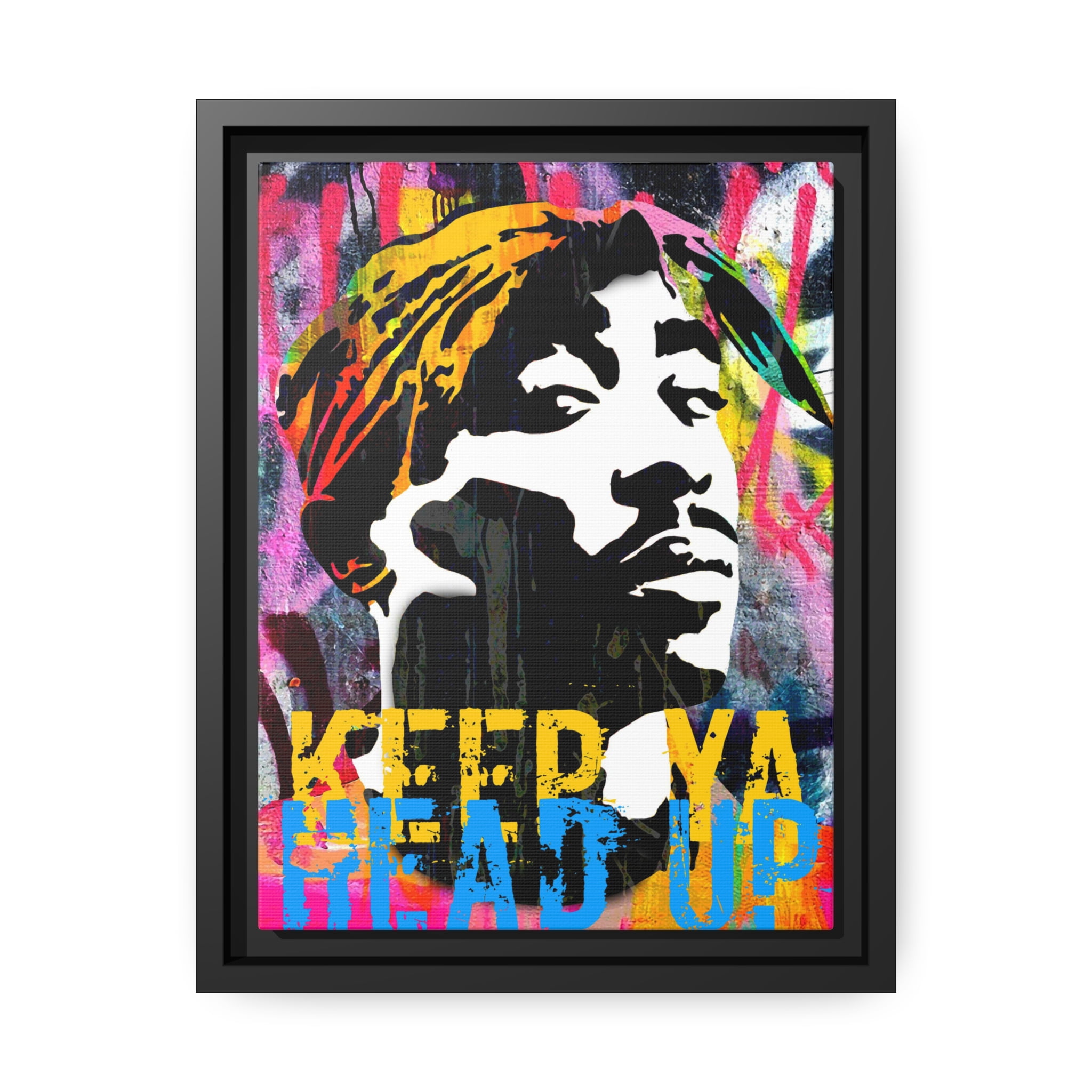 Rapper KEEP YA HEAD UP Framed Canvas Wall Art - Pop Art - Walmart.com