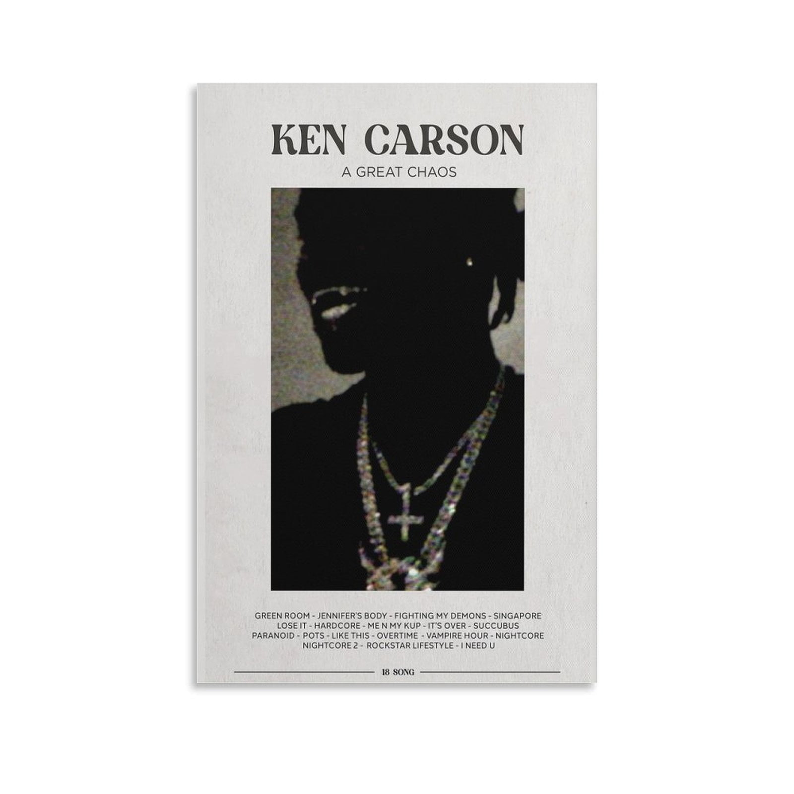Rapper Ken Carson Rap Hip Hop A Great Chaos Music Album Cover Poster ...