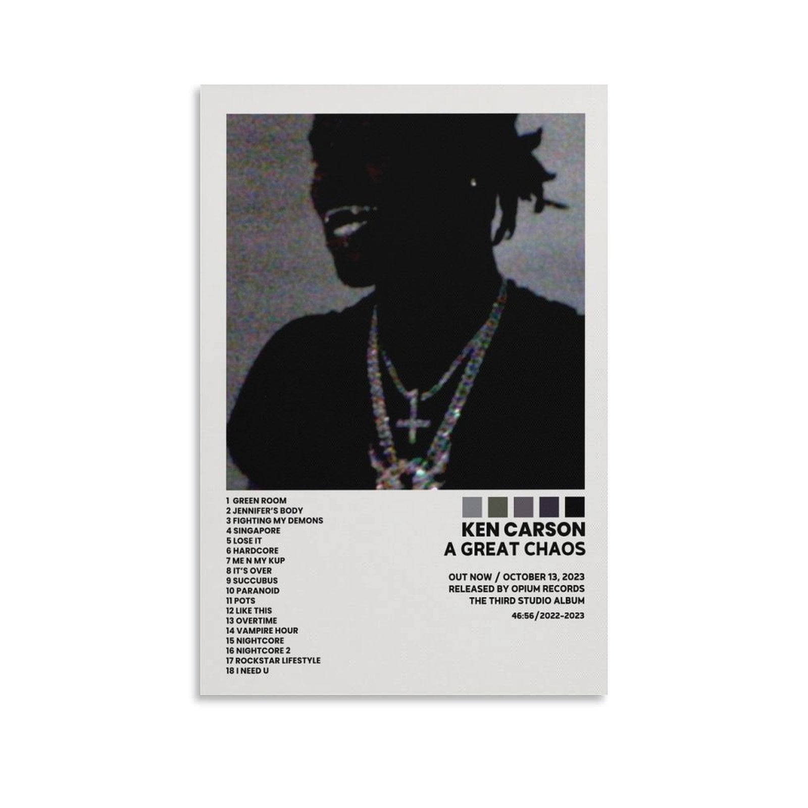 Rapper Ken Carson Rap Hip Hop A Great Chaos Music Album Cover Poster ...