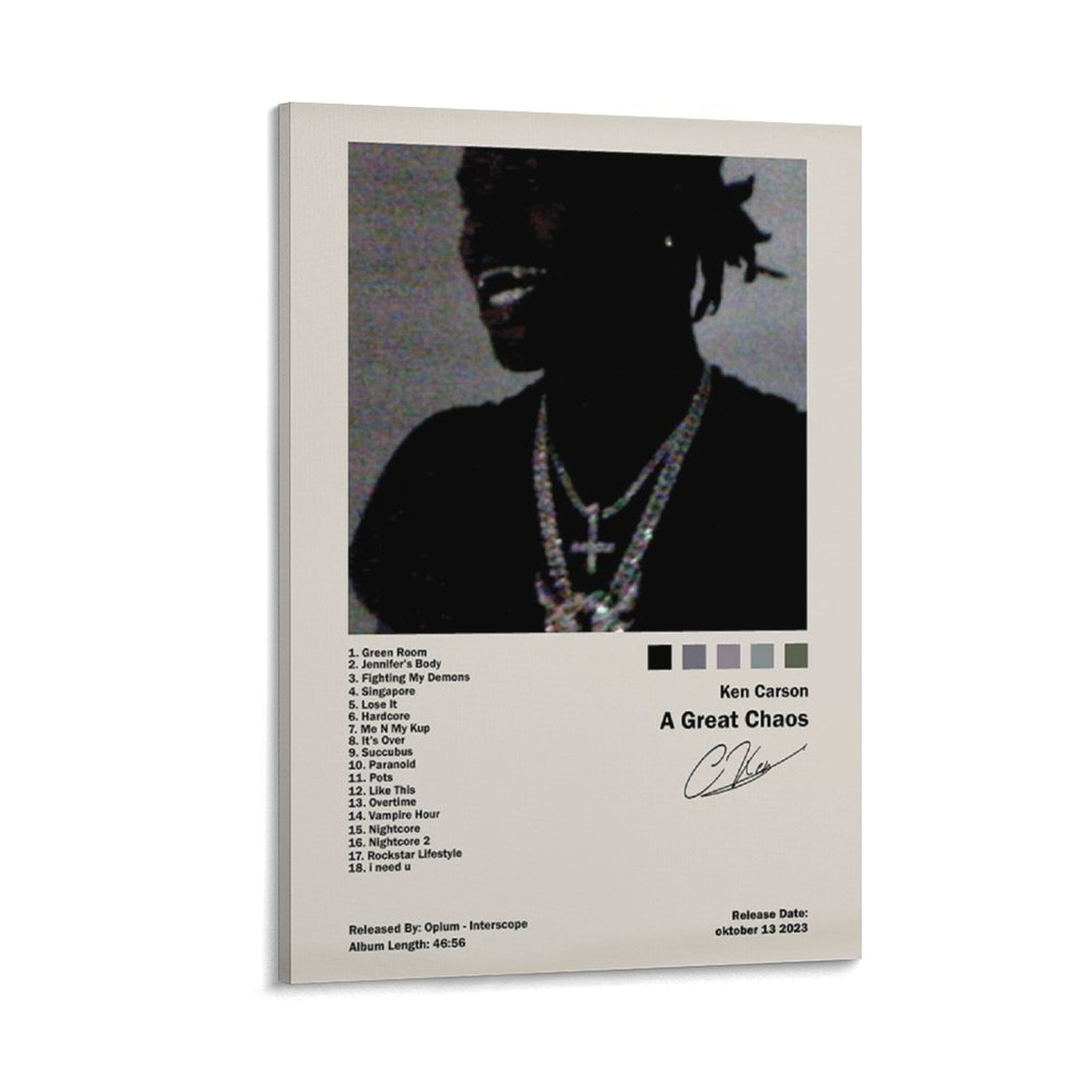 Rapper Ken Carson Rap Hip Hop A Great Chaos Music Album Cover Poster (3 ...