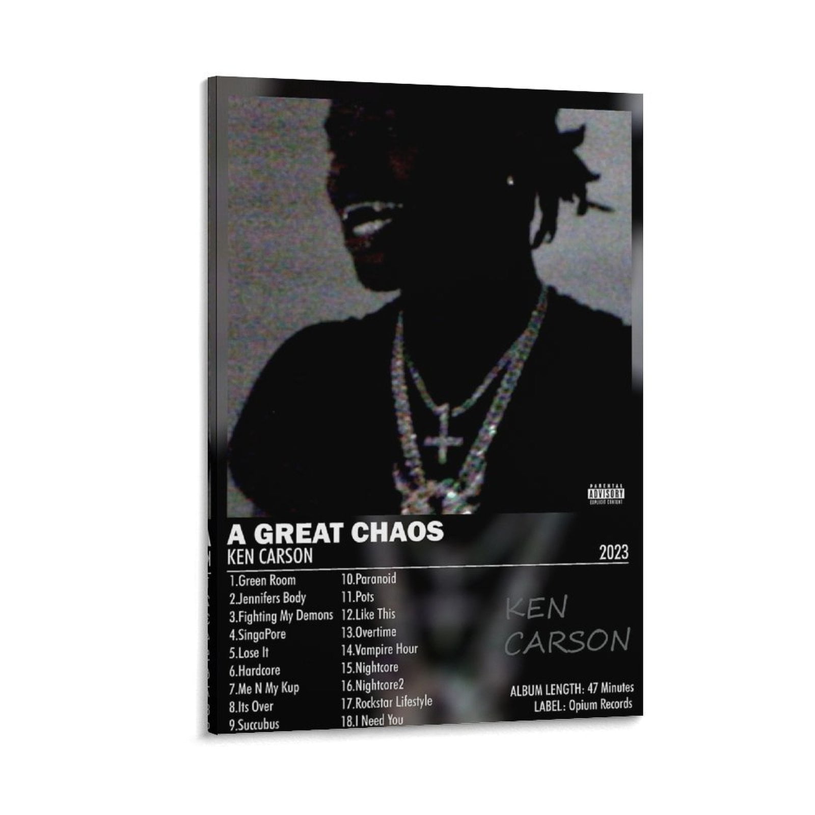 Rapper Ken Carson Rap Hip Hop A Great Chaos Music Album Cover Poster (9 ...