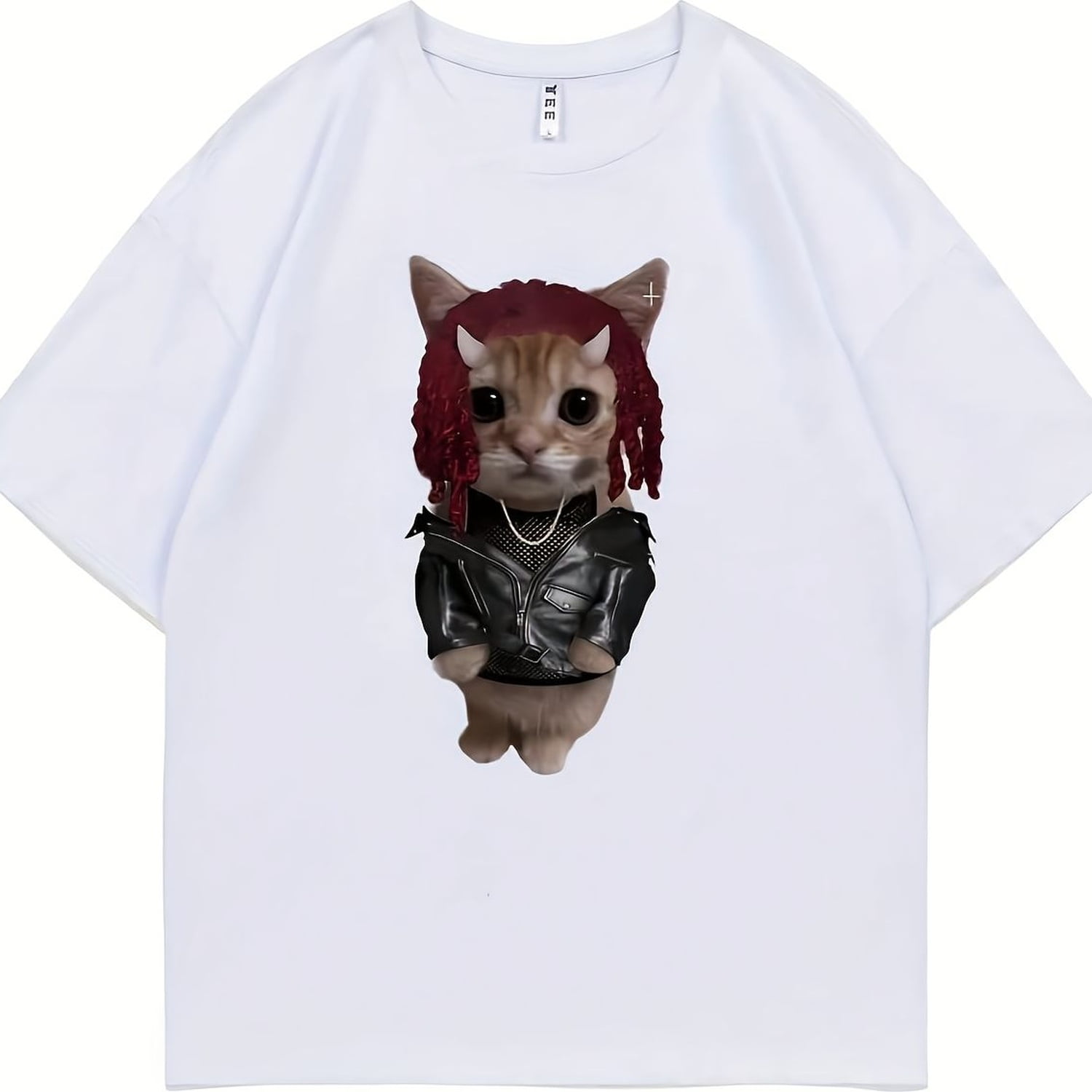 Rapper Kitty Male Vintage Pure Cotton Funny FaS1Hion sual T-S1Hirt 's ...