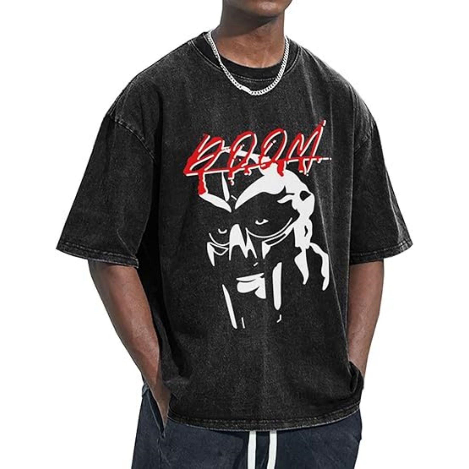 Rapper MF Doom T-shirt Hip Hop Graphic Streetwear Tees Washed Shirts ...
