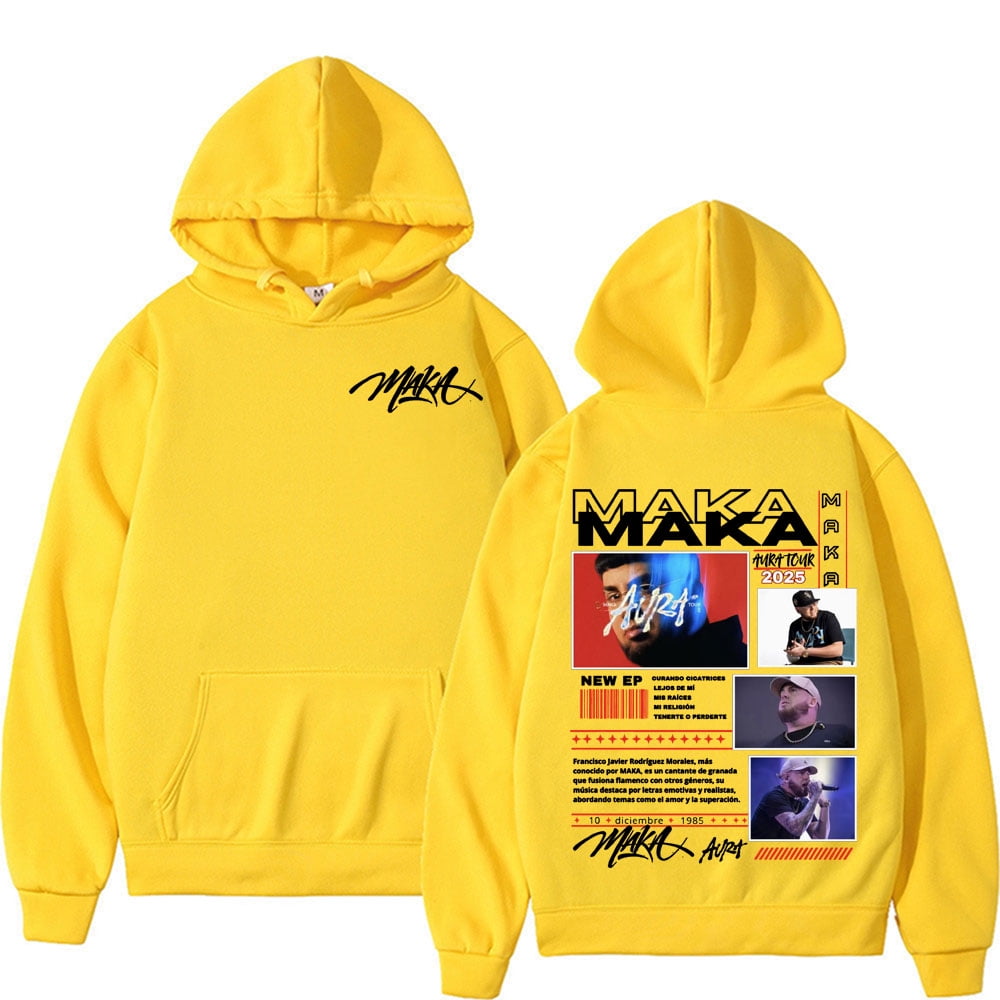Rapper Maka Aura Tour 2025 Double Sided Print Hoodies Men Women Fashion ...