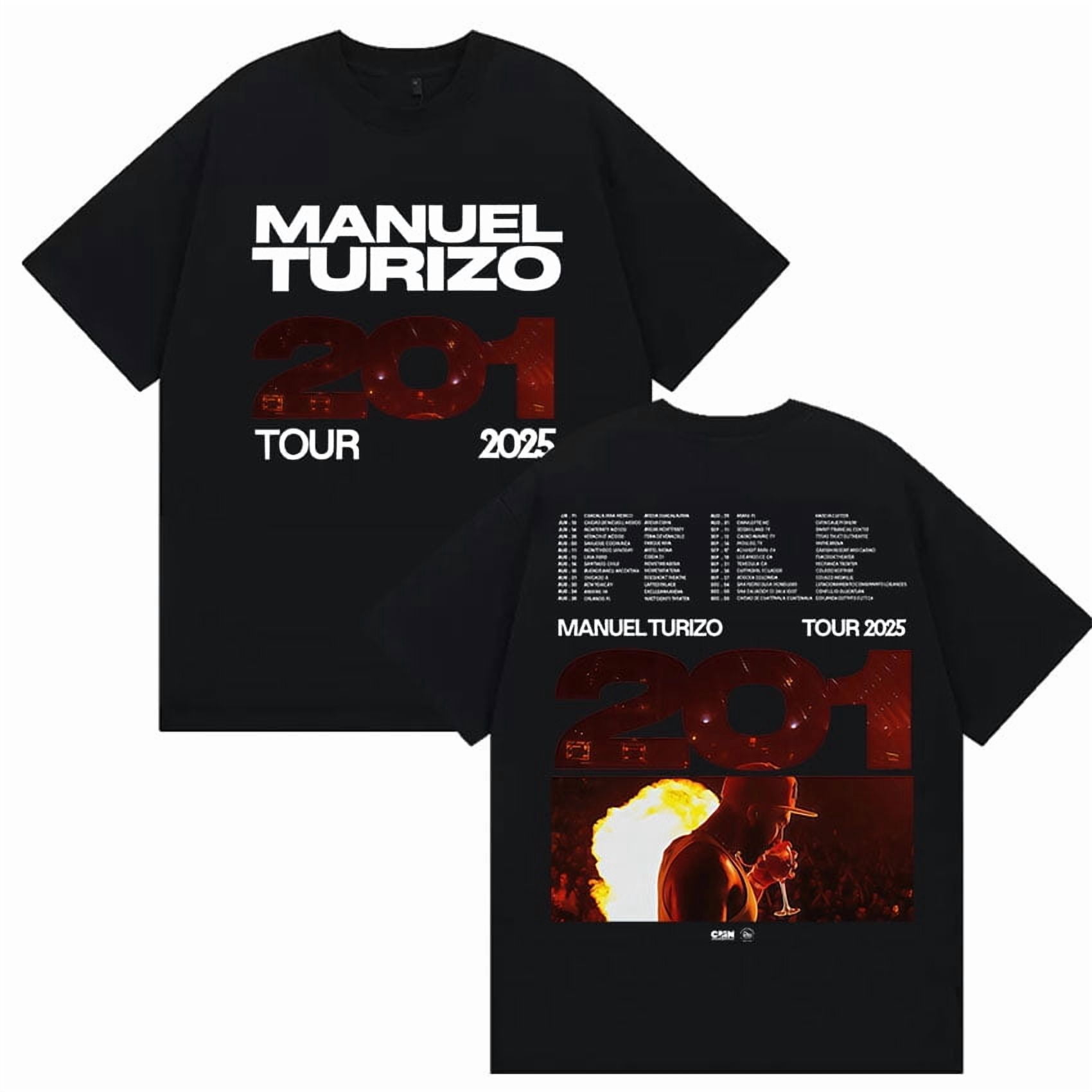 Rapper Manuel Turizo Tour 2025 Merch T Shirt Men's Retro Style Gothic ...