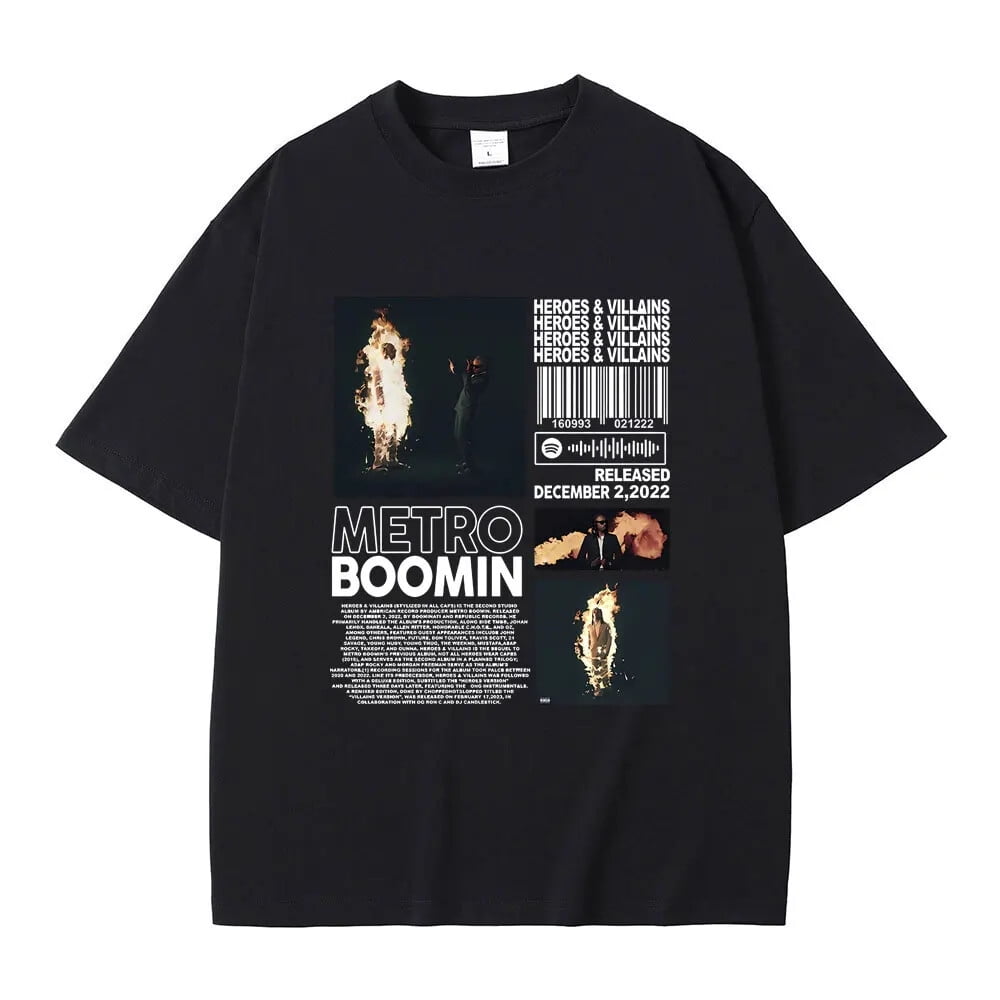 Rapper Metro Boomin Heroes & Villains Album Printed Tshirt Men Women ...