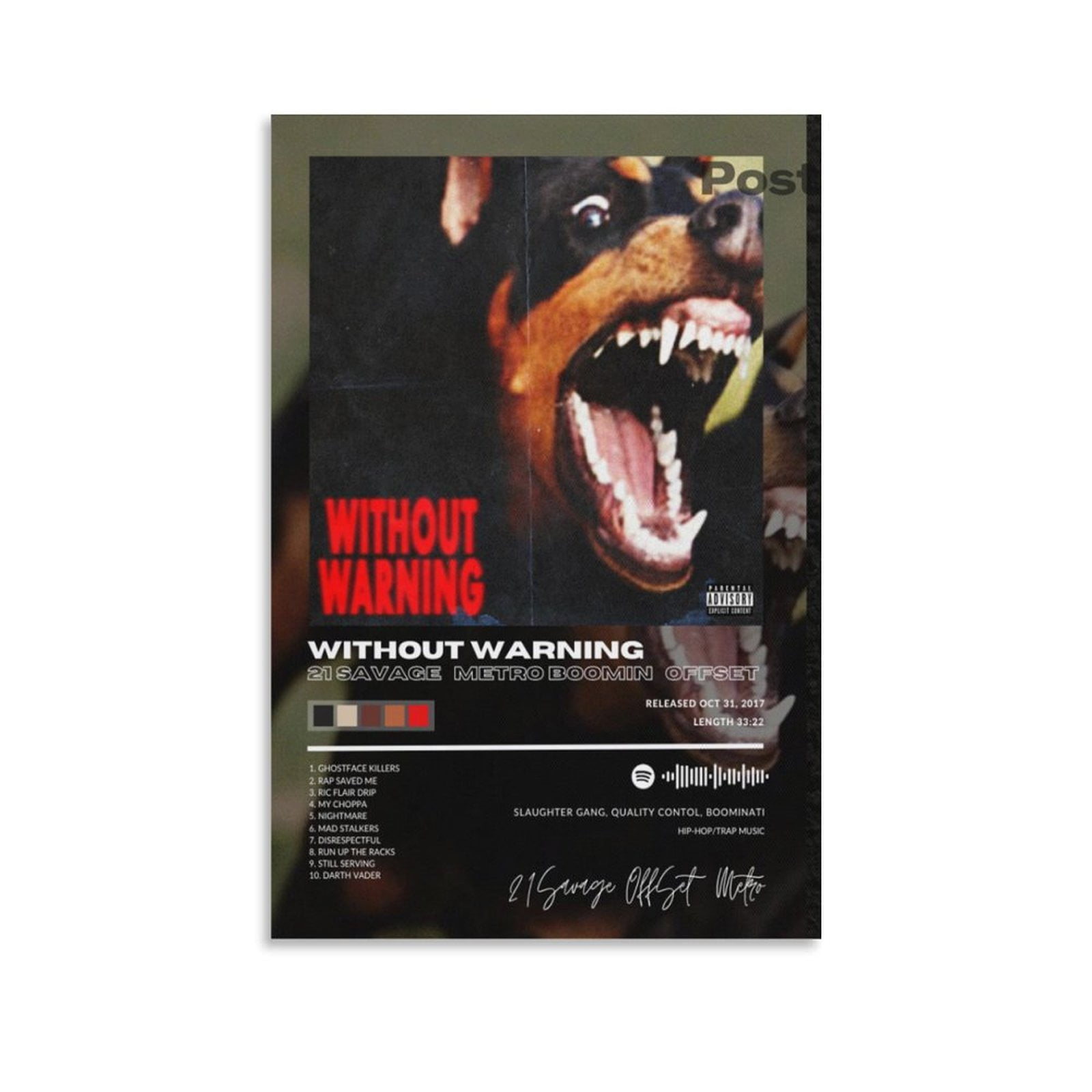 Rapper Metro Singer Boomin Rap Hip Hop Without Warning Music Album Cover Poster (2) Wall Art ...