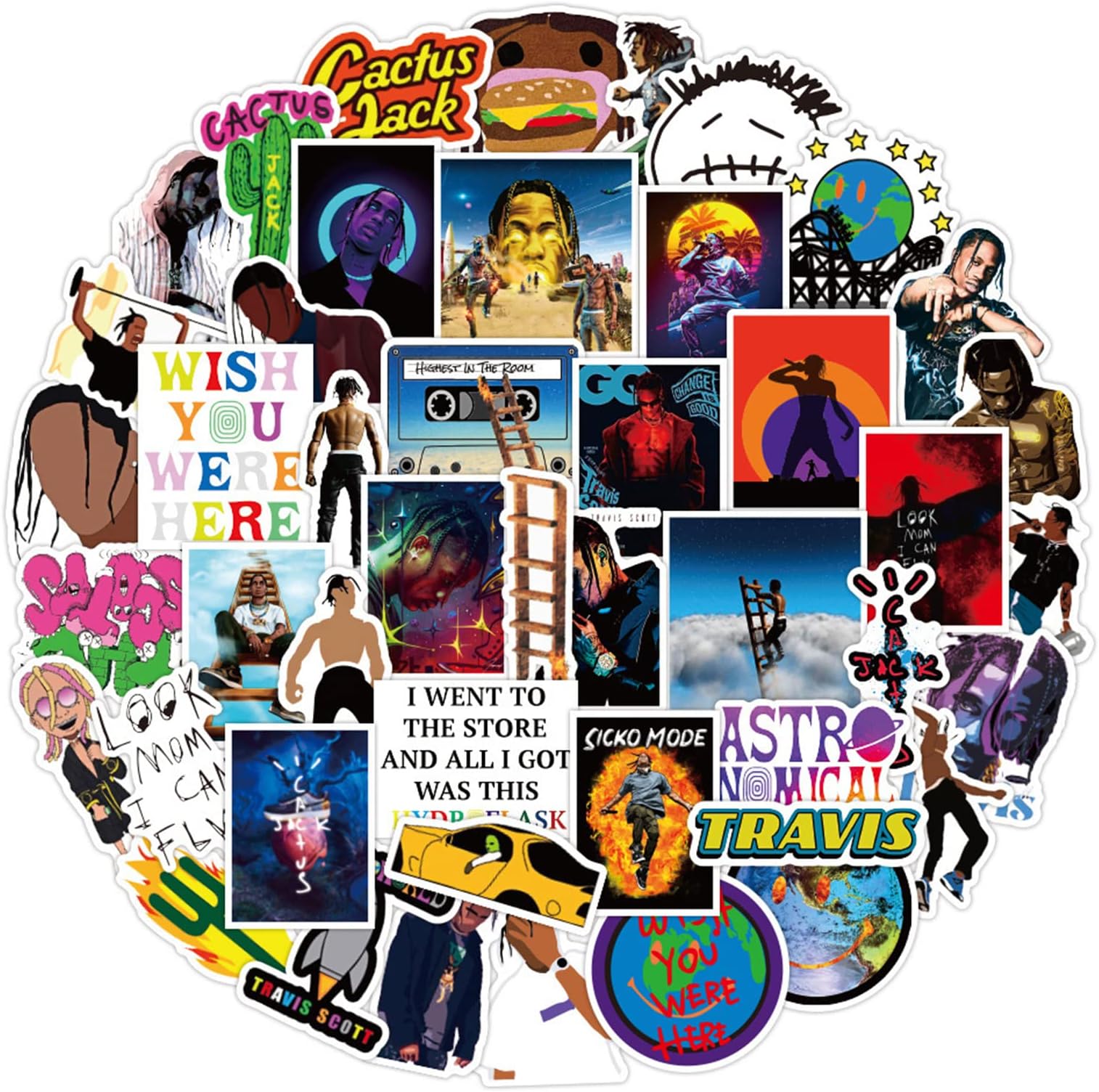 Rapper Music Stickers 50 Psc,Hip Hop Vinyl Waterproof Stickers for ...