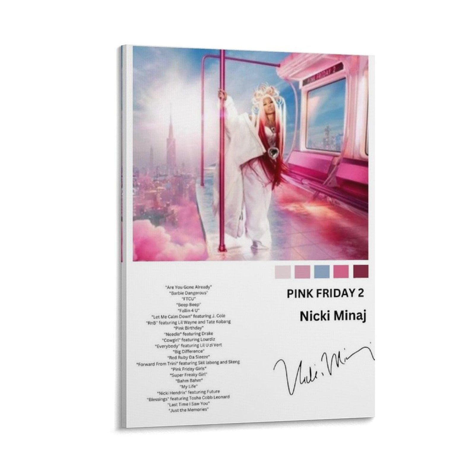 Rapper Nicki Poster Minaj Rap Hip Hop Pink Friday 2 Music Album Cover Posters (11) Wall Art ...
