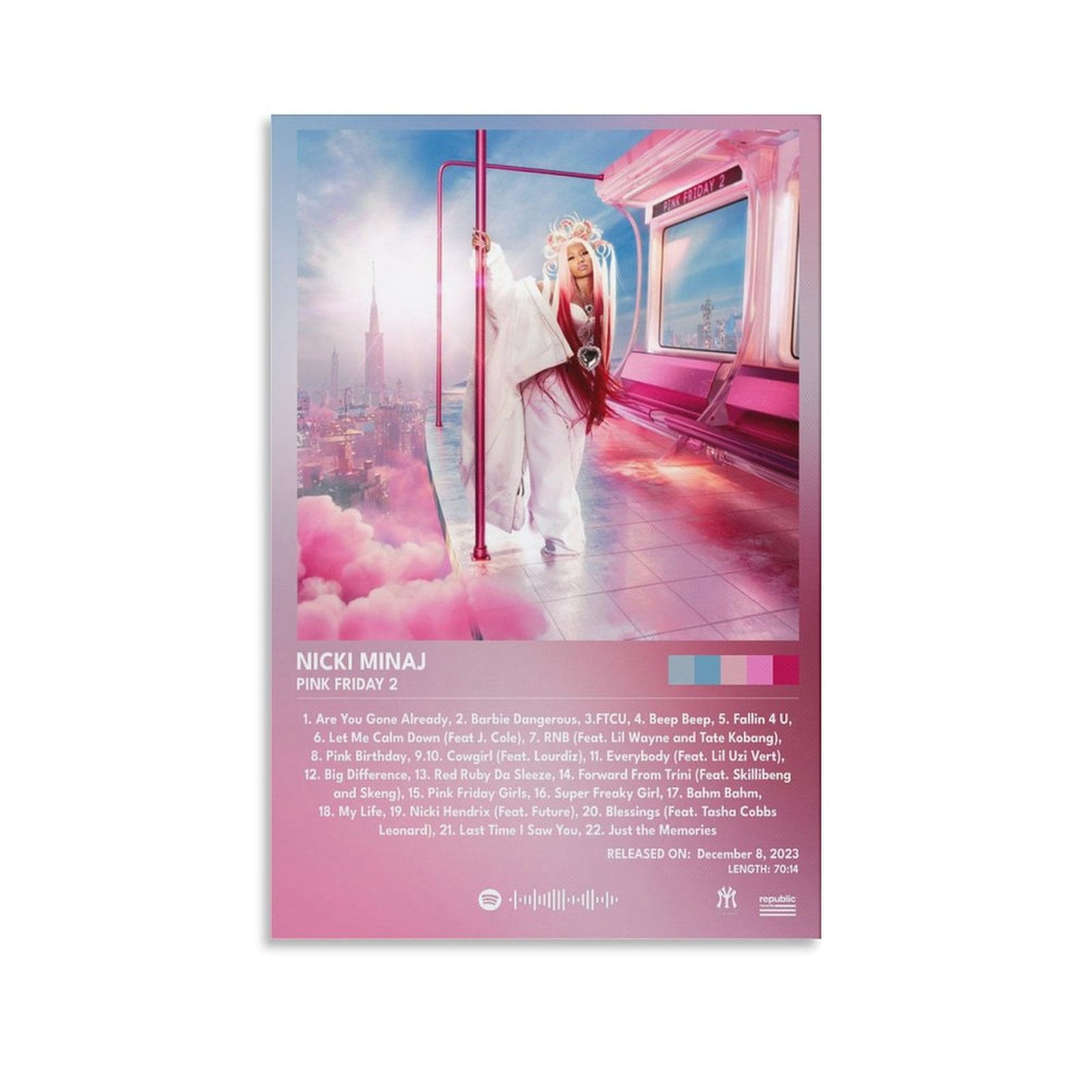 Rapper Nicki Poster Minaj Rap Hip Hop Pink Friday 2 Music Album Cover ...
