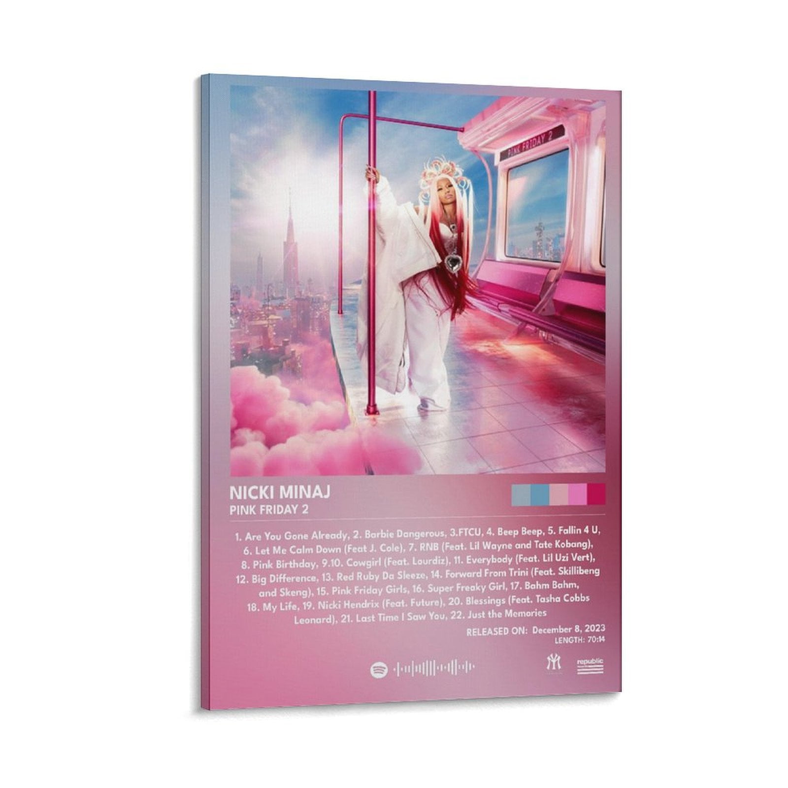 Rapper Nicki Poster Minaj Rap Hip Hop Pink Friday 2 Music Album Cover ...
