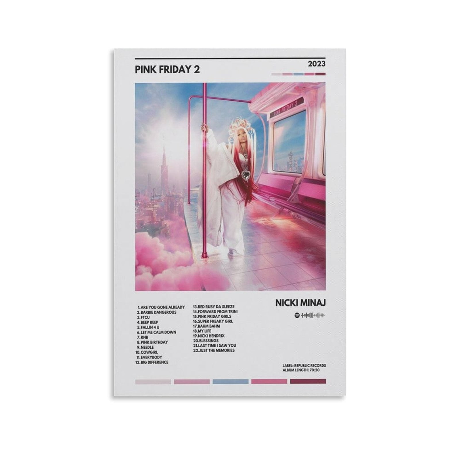 Rapper Nicki Poster Minaj Rap Hip Hop Pink Friday 2 Music Album Cover Posters (4) Wall Art ...