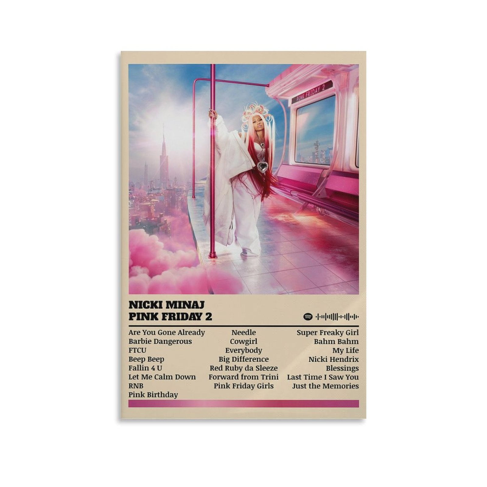 Rapper Nicki Poster Minaj Rap Hip Hop Pink Friday 2 Music Album Cover ...