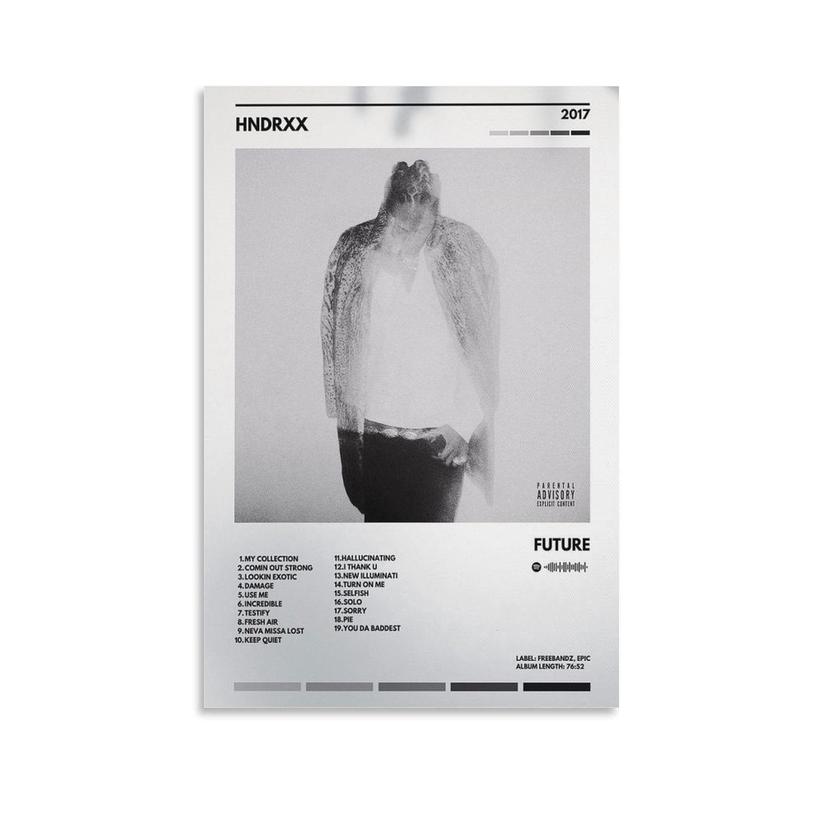 Rapper Poster Future Rap Hip Hop HNDRXX Music Album Cover Posters (3 ...