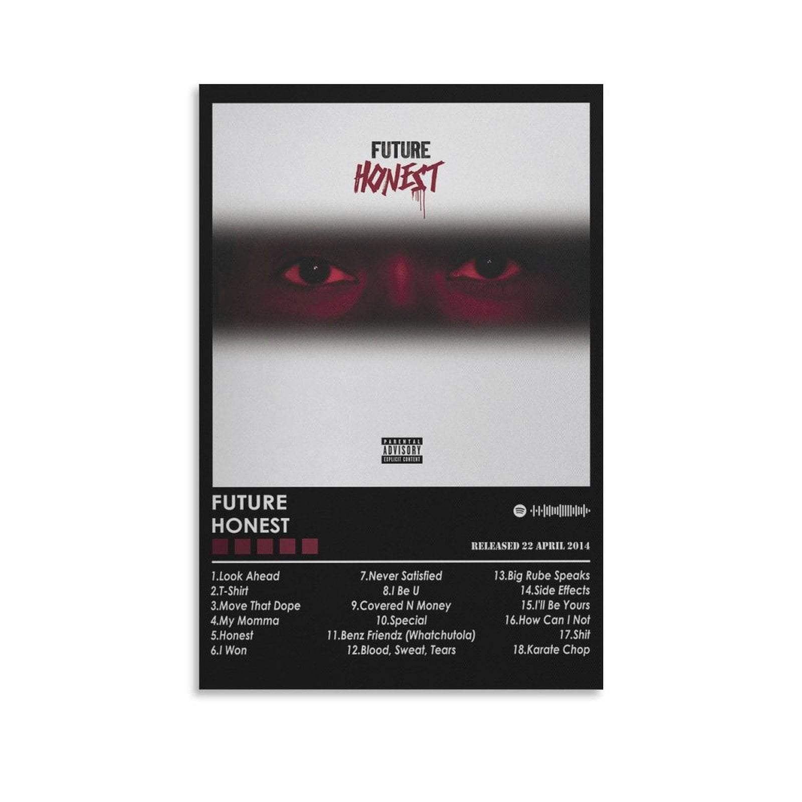 Rapper Poster Future Rap Hip Hop HONEST Music Album Cover Posters (2 ...